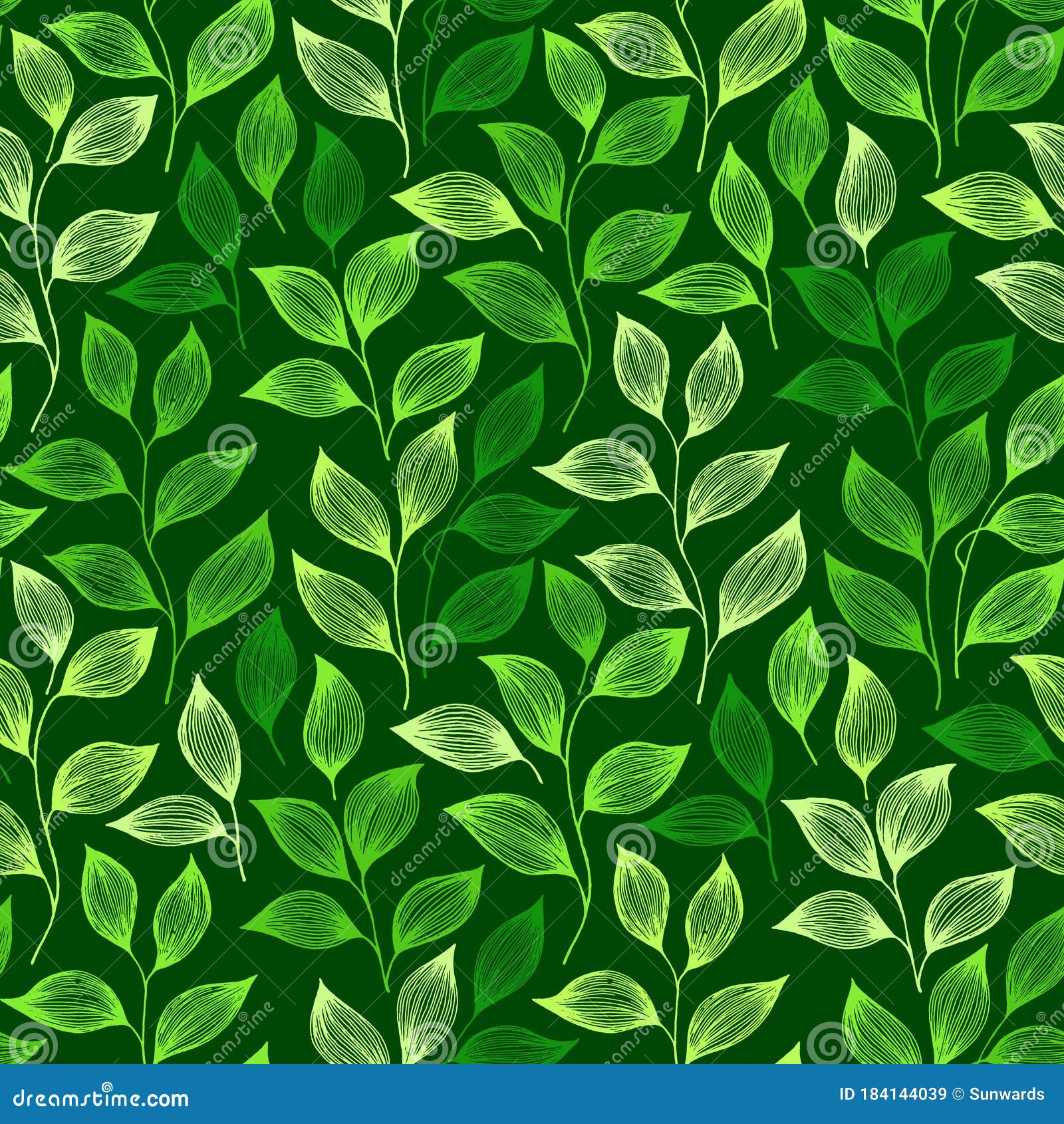 Wrapping Tea Leaves Pattern Seamless Vector Illustration. Stock Vector ...