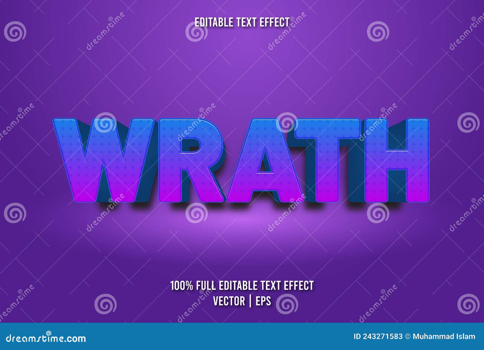 Wrath Editable Text Effect Cartoon Style Stock Vector - Illustration of ...