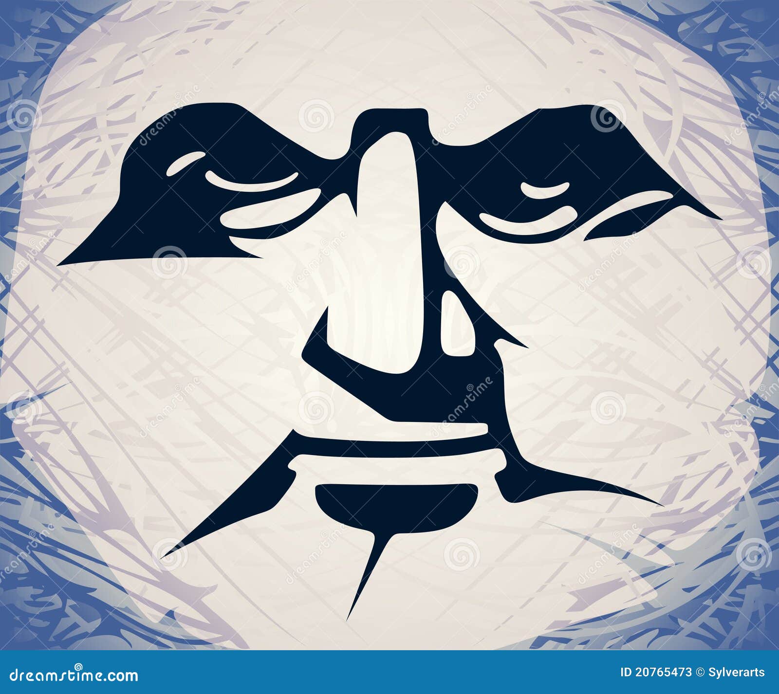 Wrathful man face. stock vector. Illustration of evil - 20765473