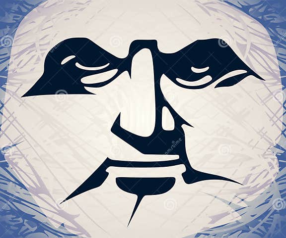 Wrathful man face. stock vector. Illustration of evil - 20765473