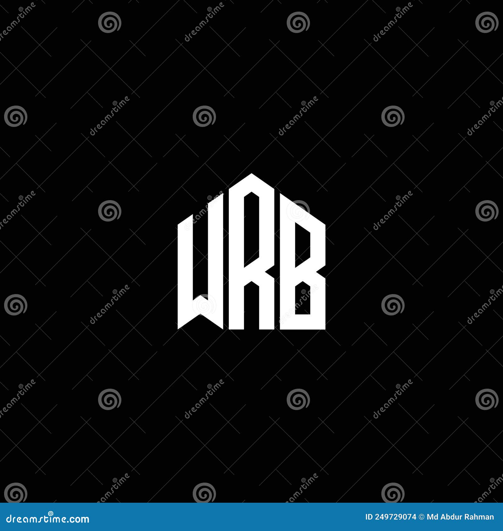 WRB Letter Logo Design on BLACK Background. WRB Creative Initials ...