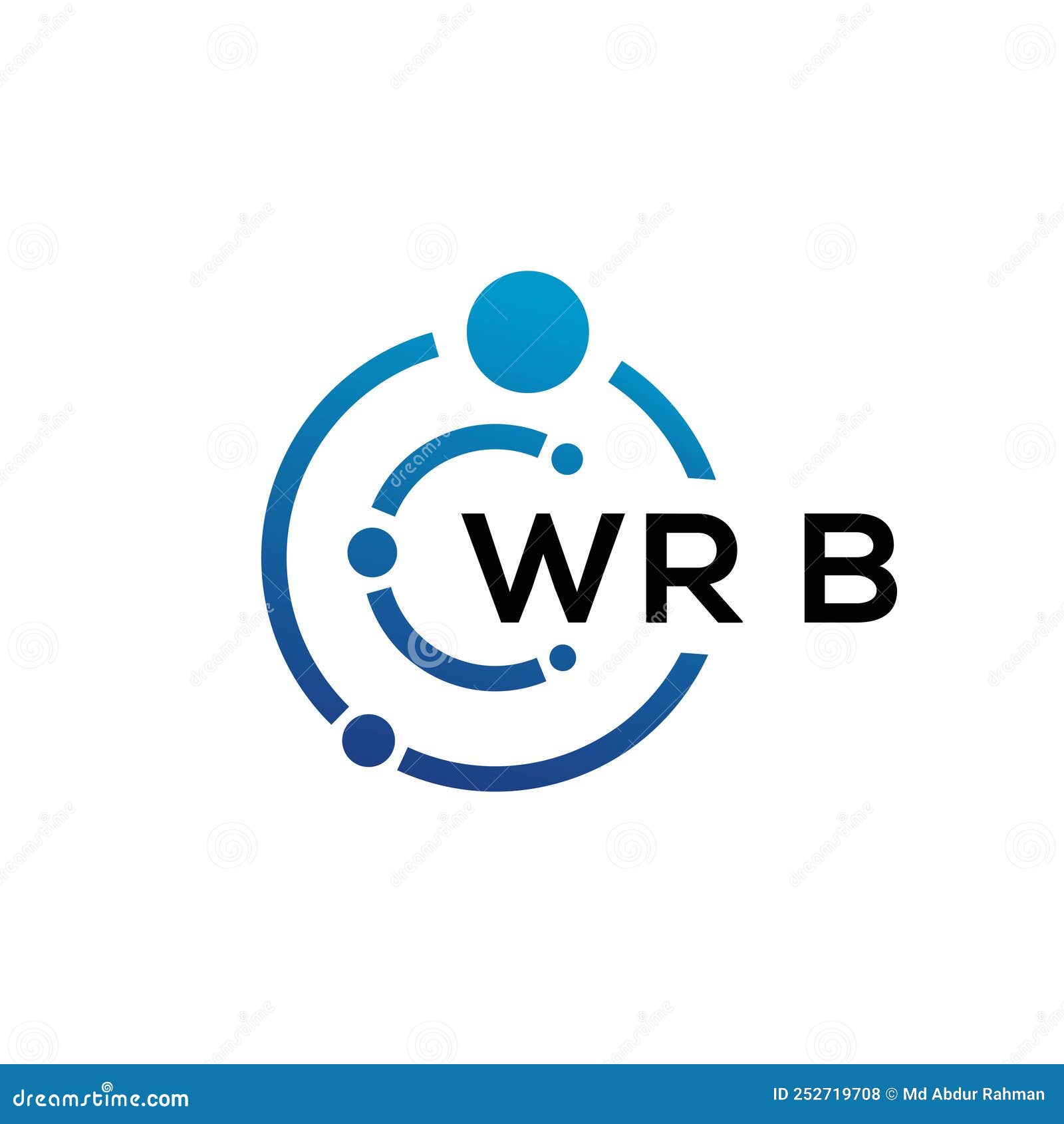 WRB Letter Technology Logo Design on White Background. WRB Creative ...