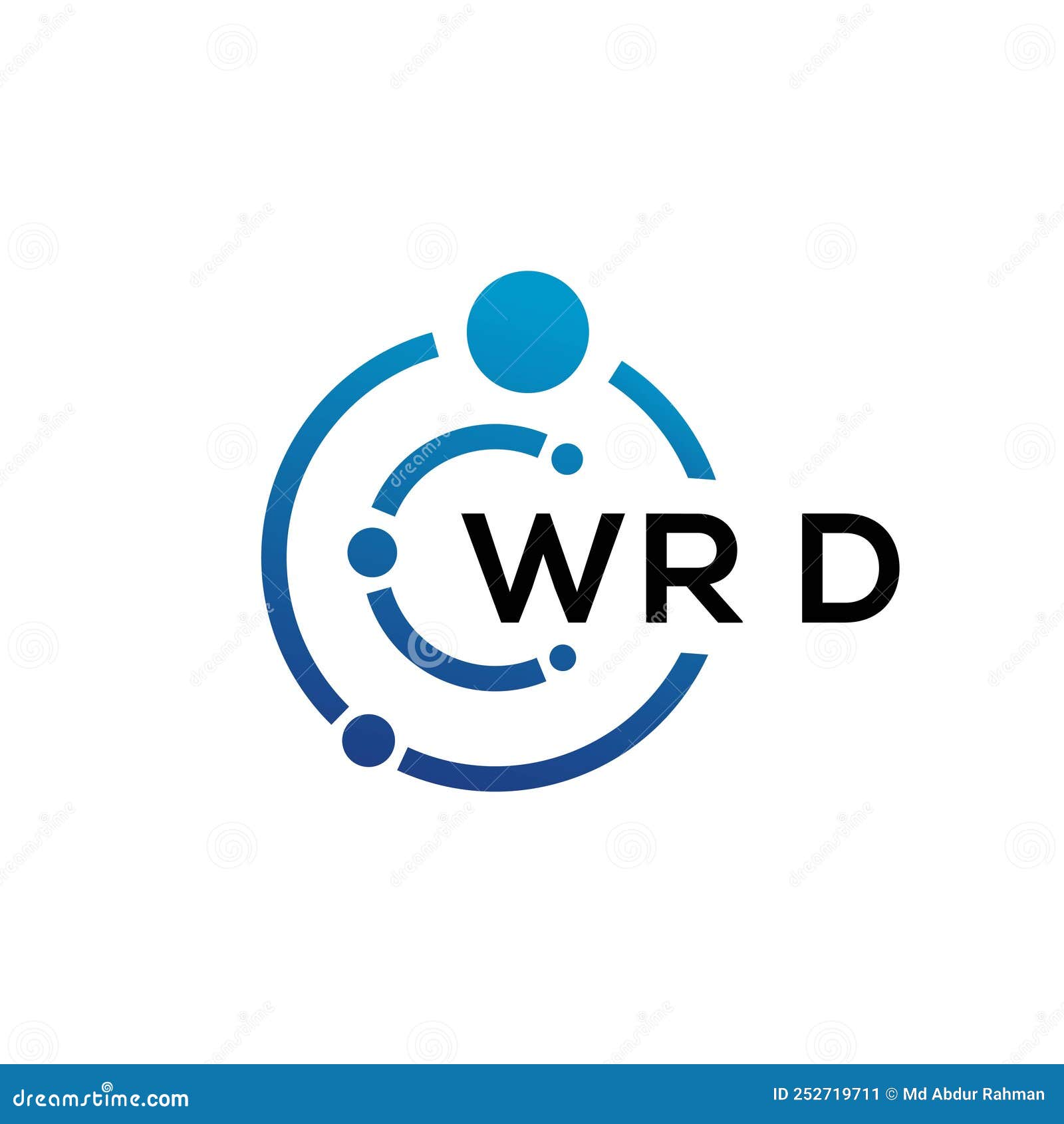 WRD Letter Technology Logo Design on White Background. WRD Creative ...