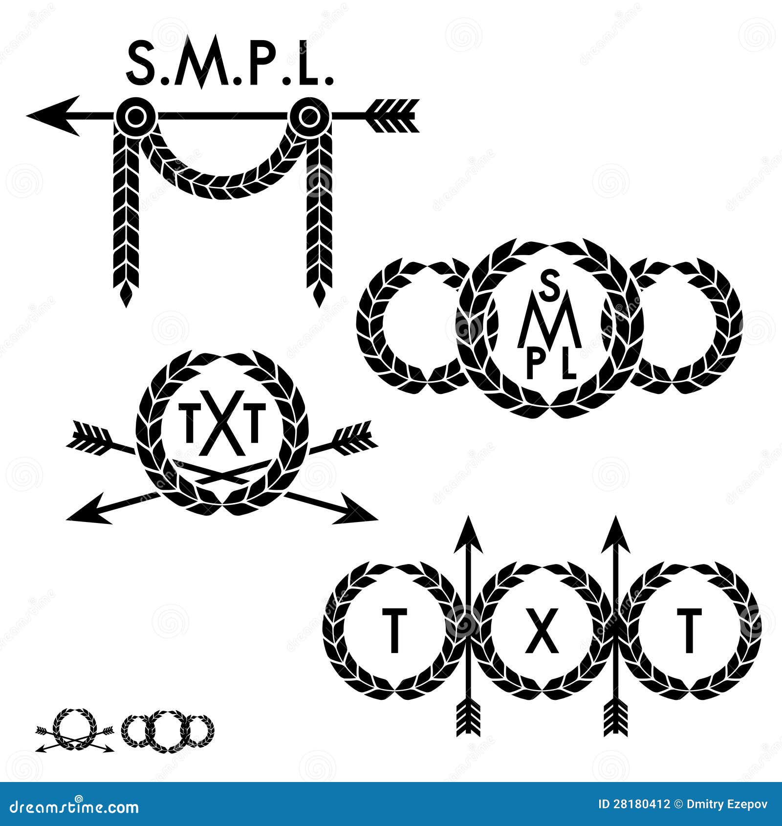 Wreath with arrow stock vector. Illustration of garland - 28180412