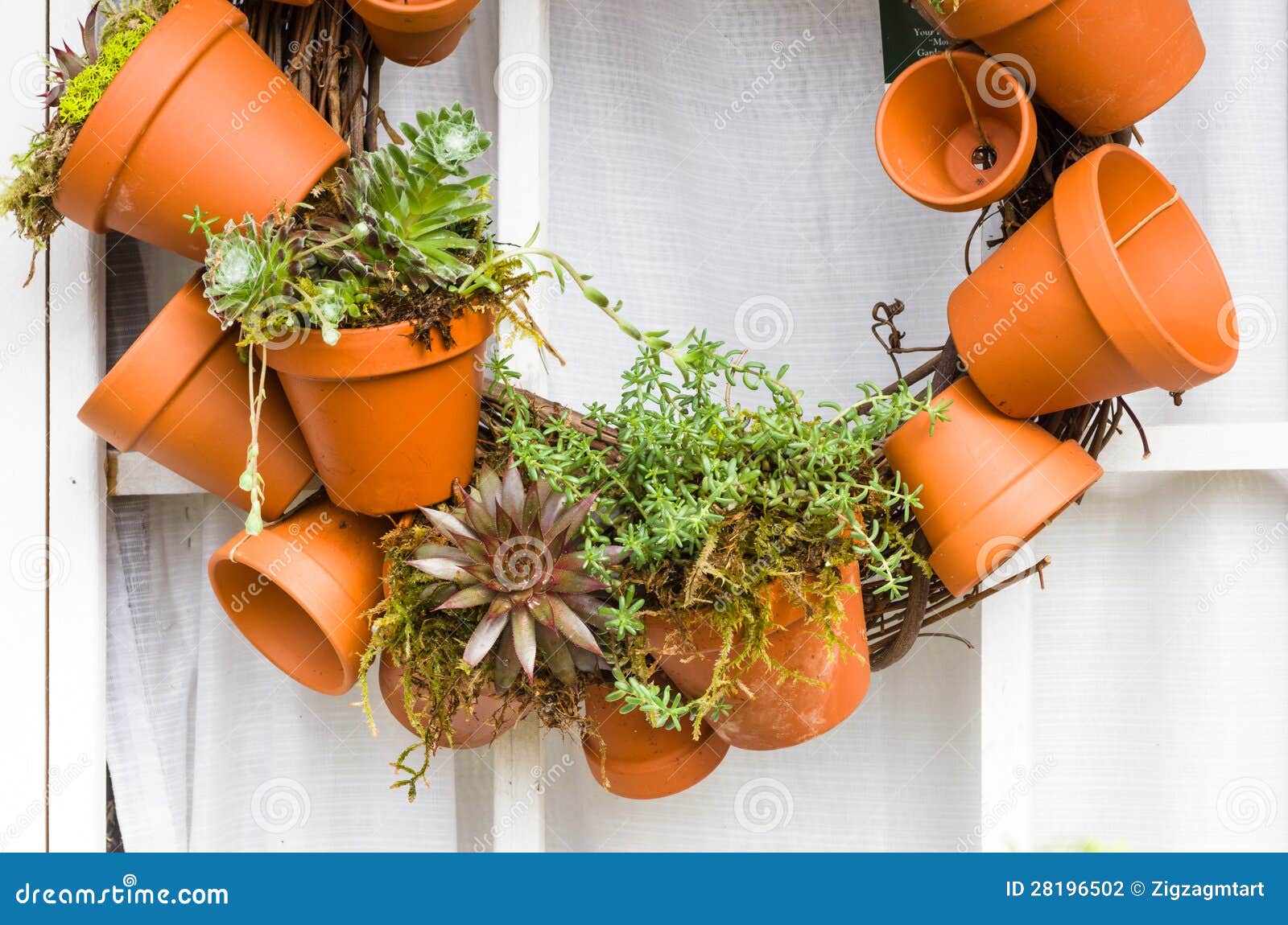 Wreath of clay pots stock photo. Image of gardening, clay - 28196502