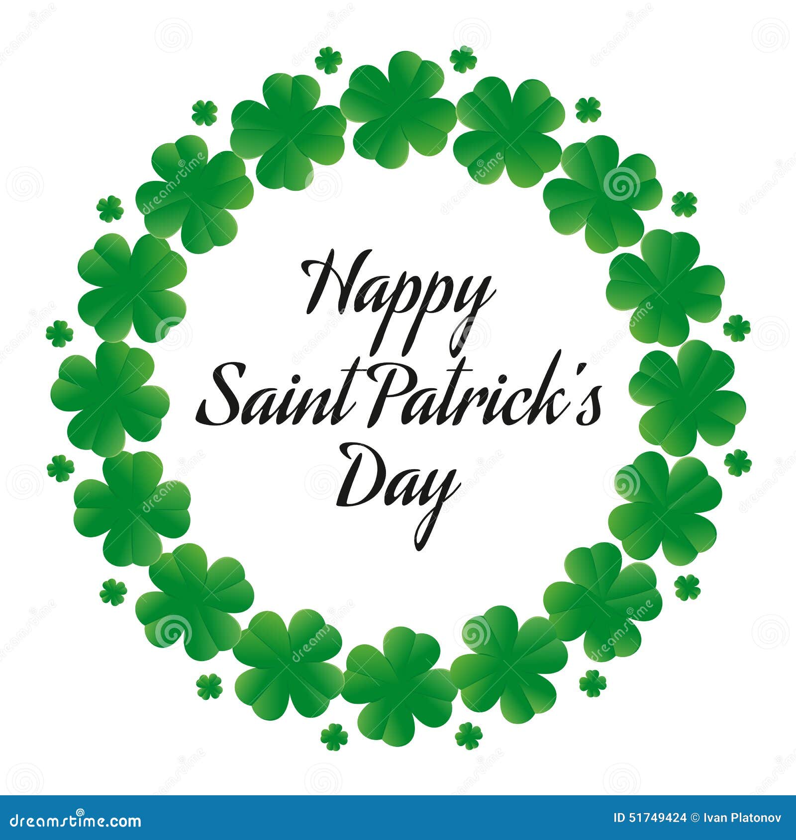 Wreath of Clover Congratulations on Saint Patricks D Stock Vector ...