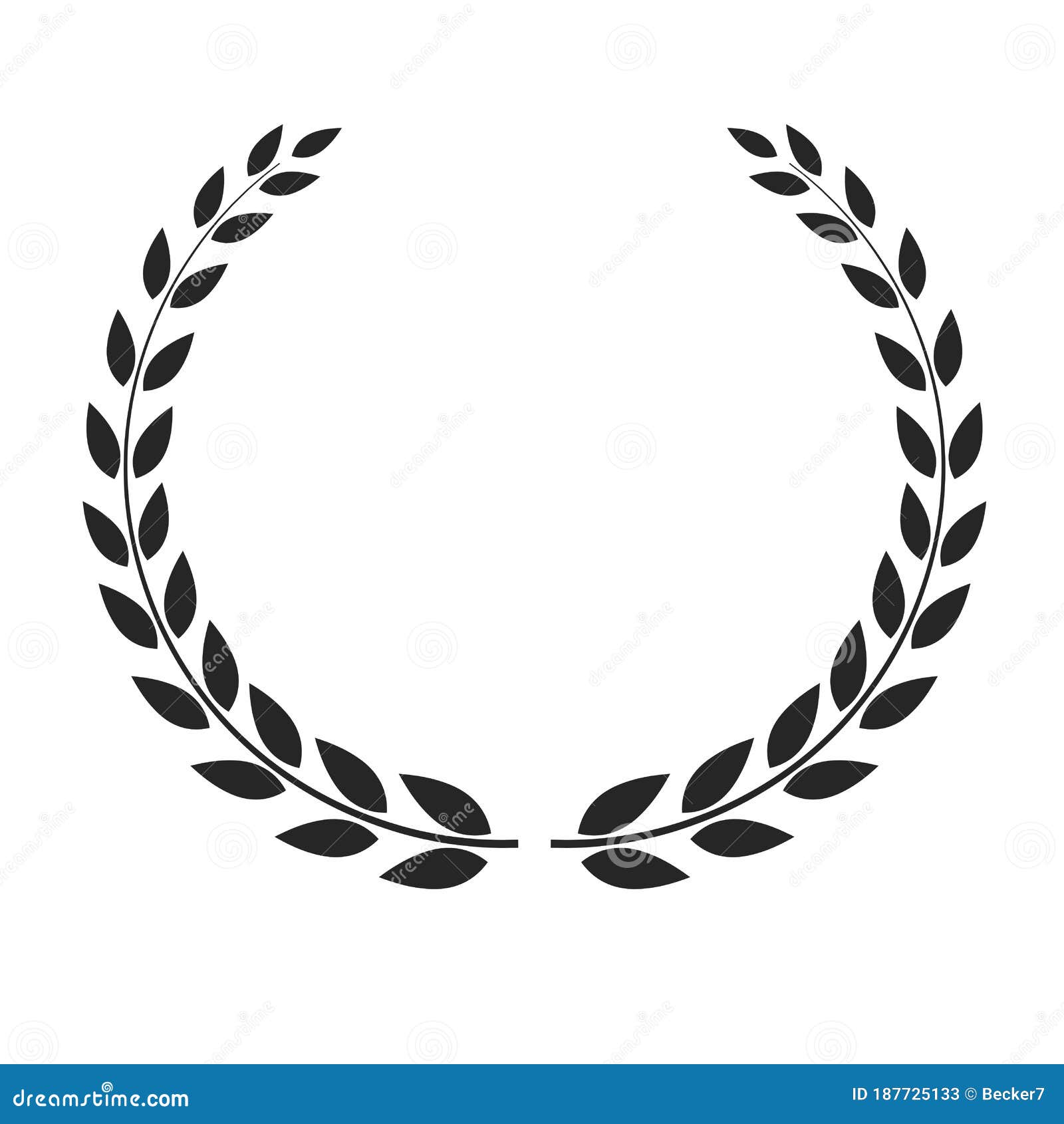 Wreath De Laurel Vector Colocado En Blanco Ilustración del Vector ...