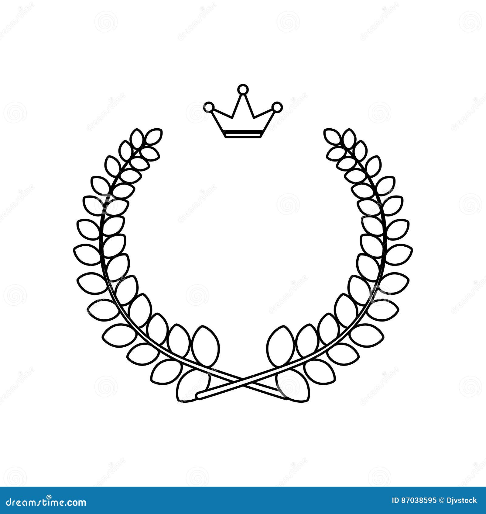 Wreath emblem symbol stock illustration. Illustration of drawn - 87038595