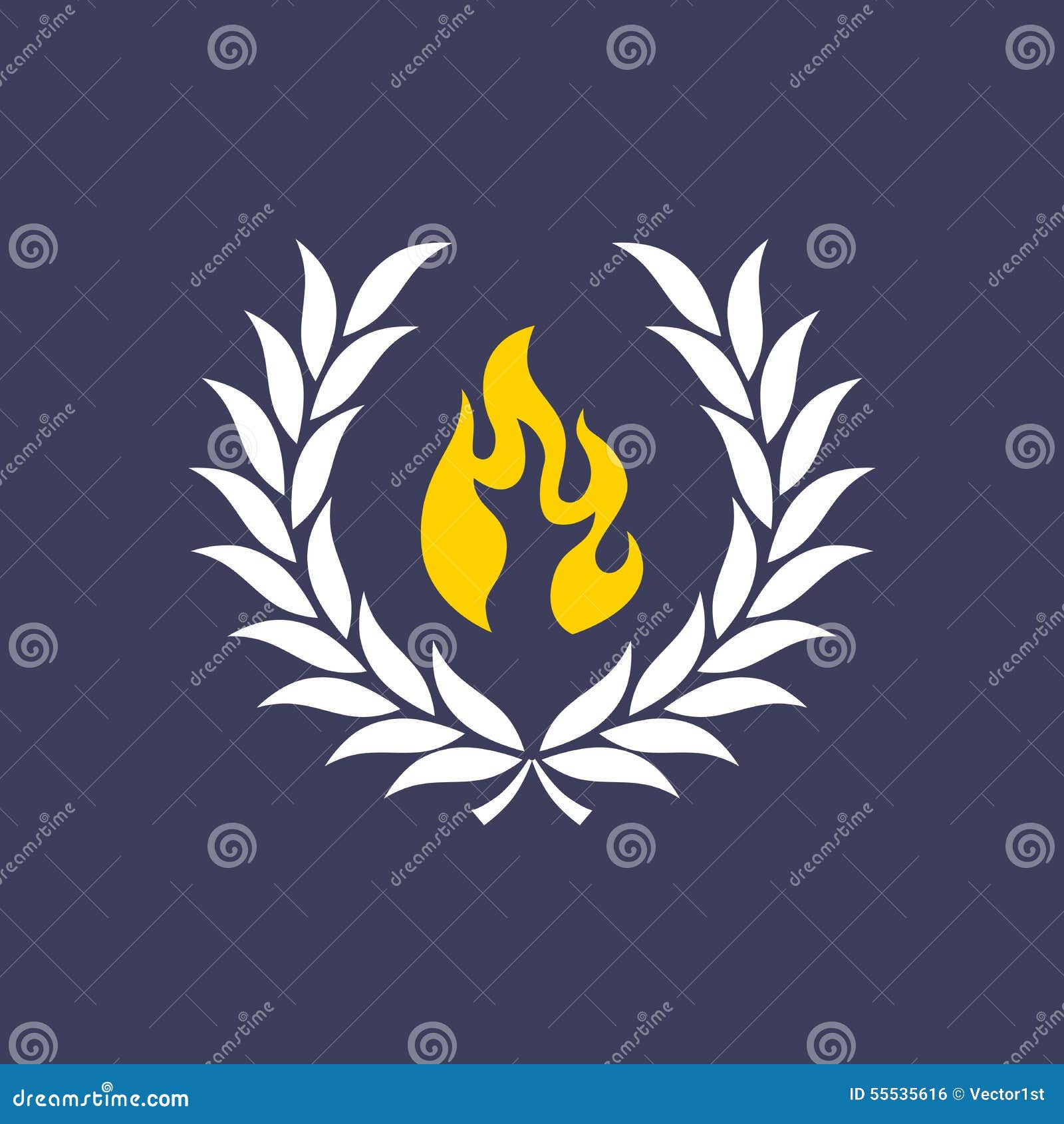 Wreath with fire stock vector. Illustration of idea, leaf - 55535616