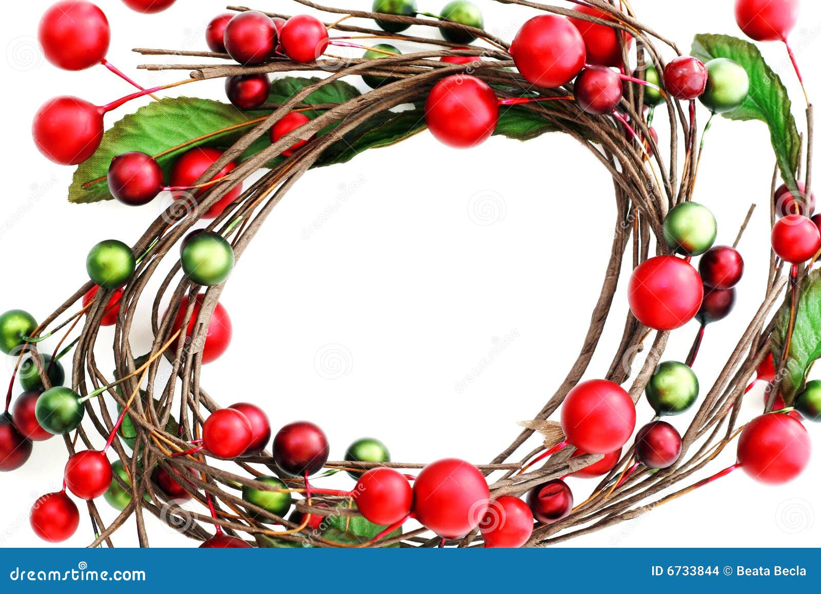 Wreath frame stock photo. Image of green, baubles, merry - 6733844