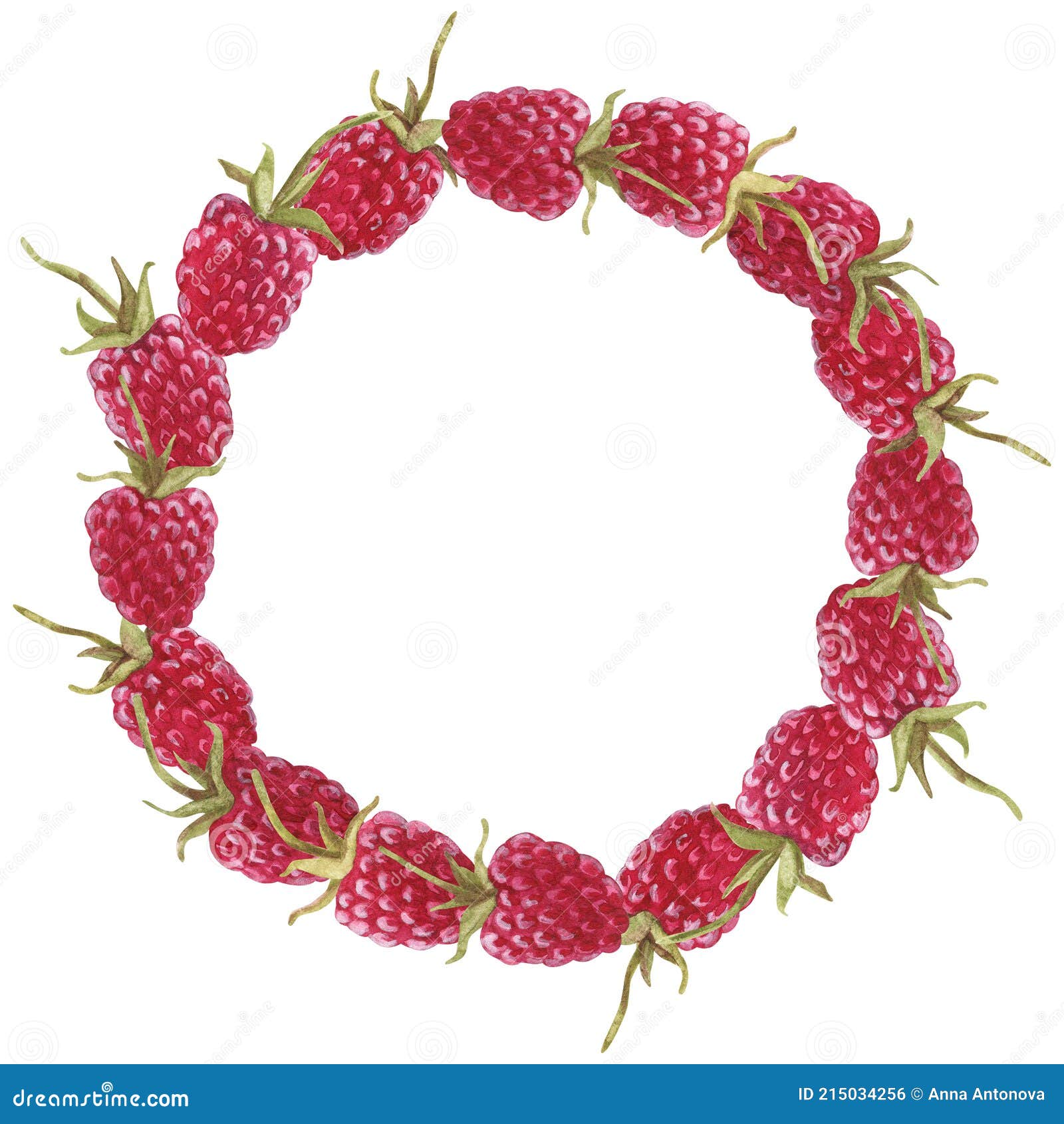Wreath, Frame with Branch with Berries and Raspberry Leaves. Stock ...