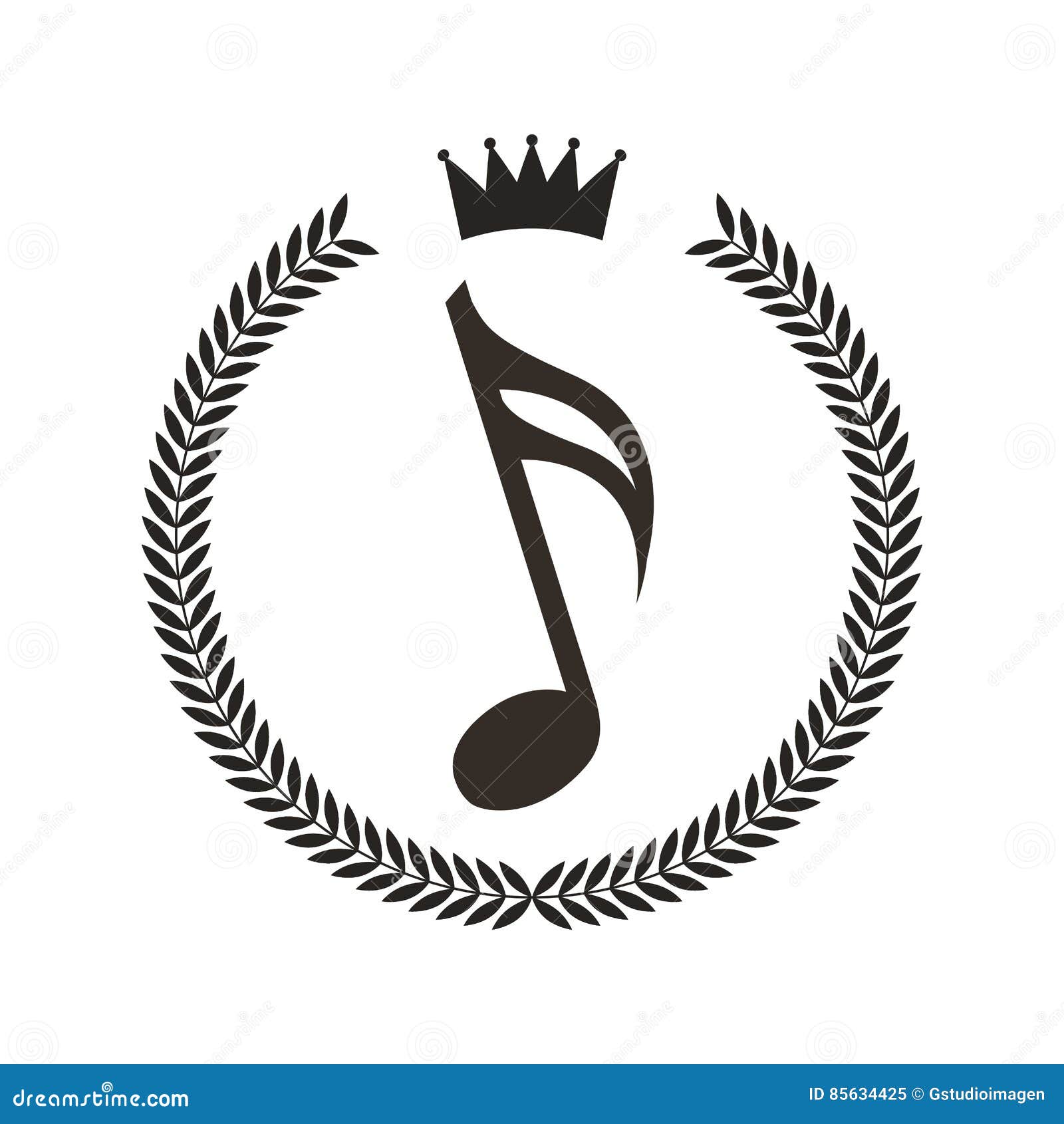 Wreath Frame with Music Note Hipster Style Stock Vector - Illustration ...