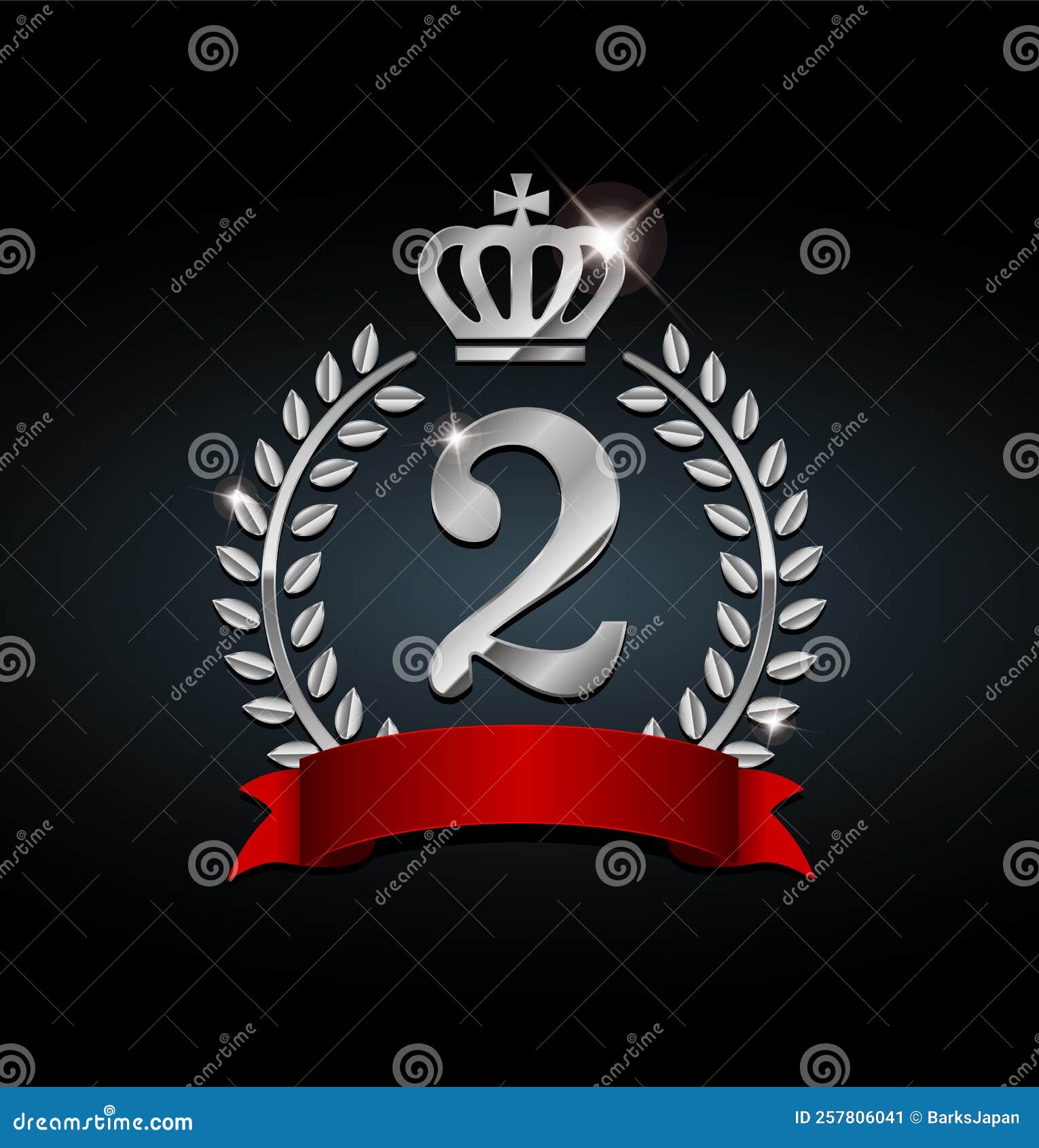 Wreath Frame Ranking Illustration . 2nd Place Silver Stock Vector ...