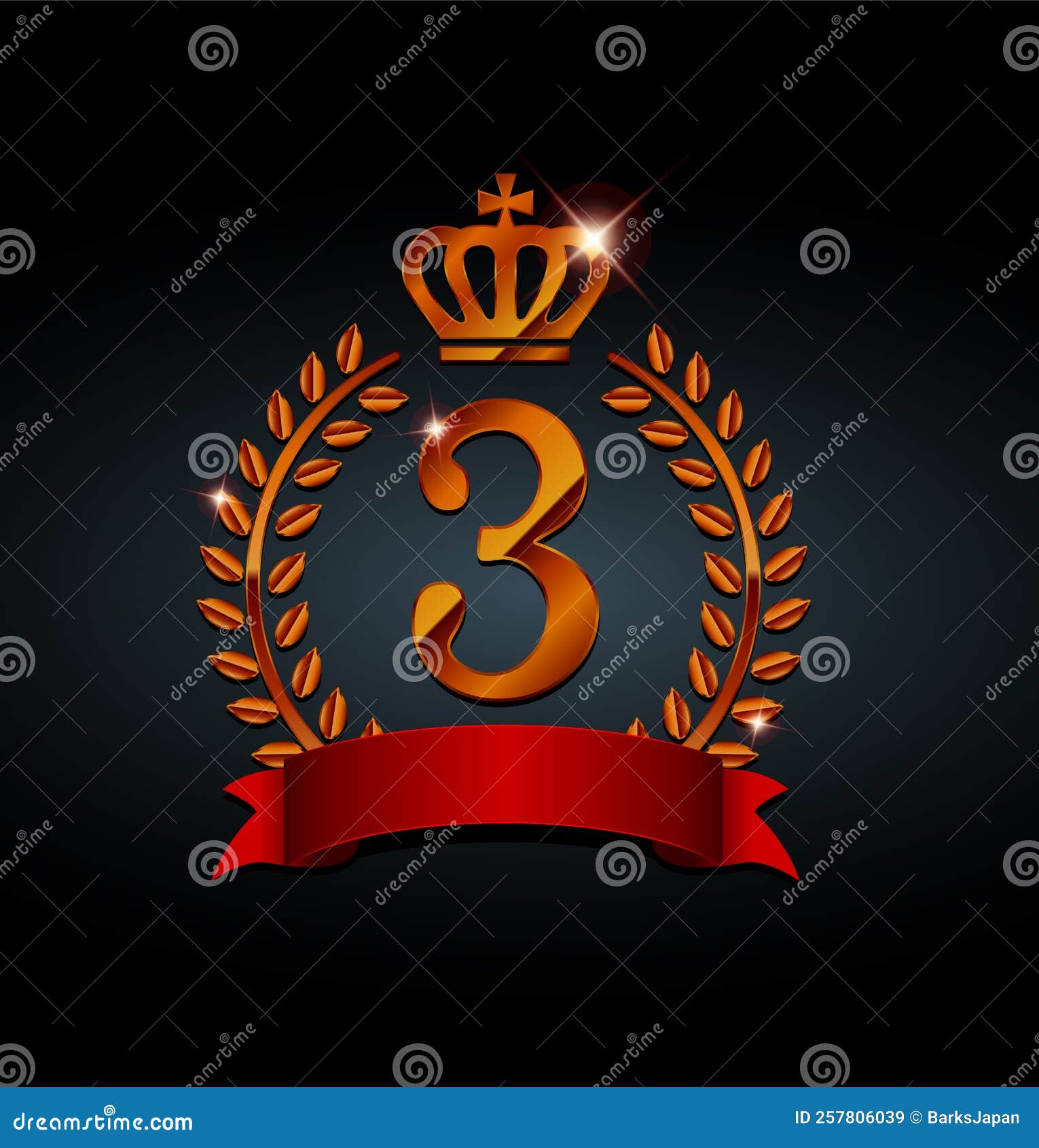 Wreath Frame Ranking Illustration . 3rd Place Bronze Stock Vector ...