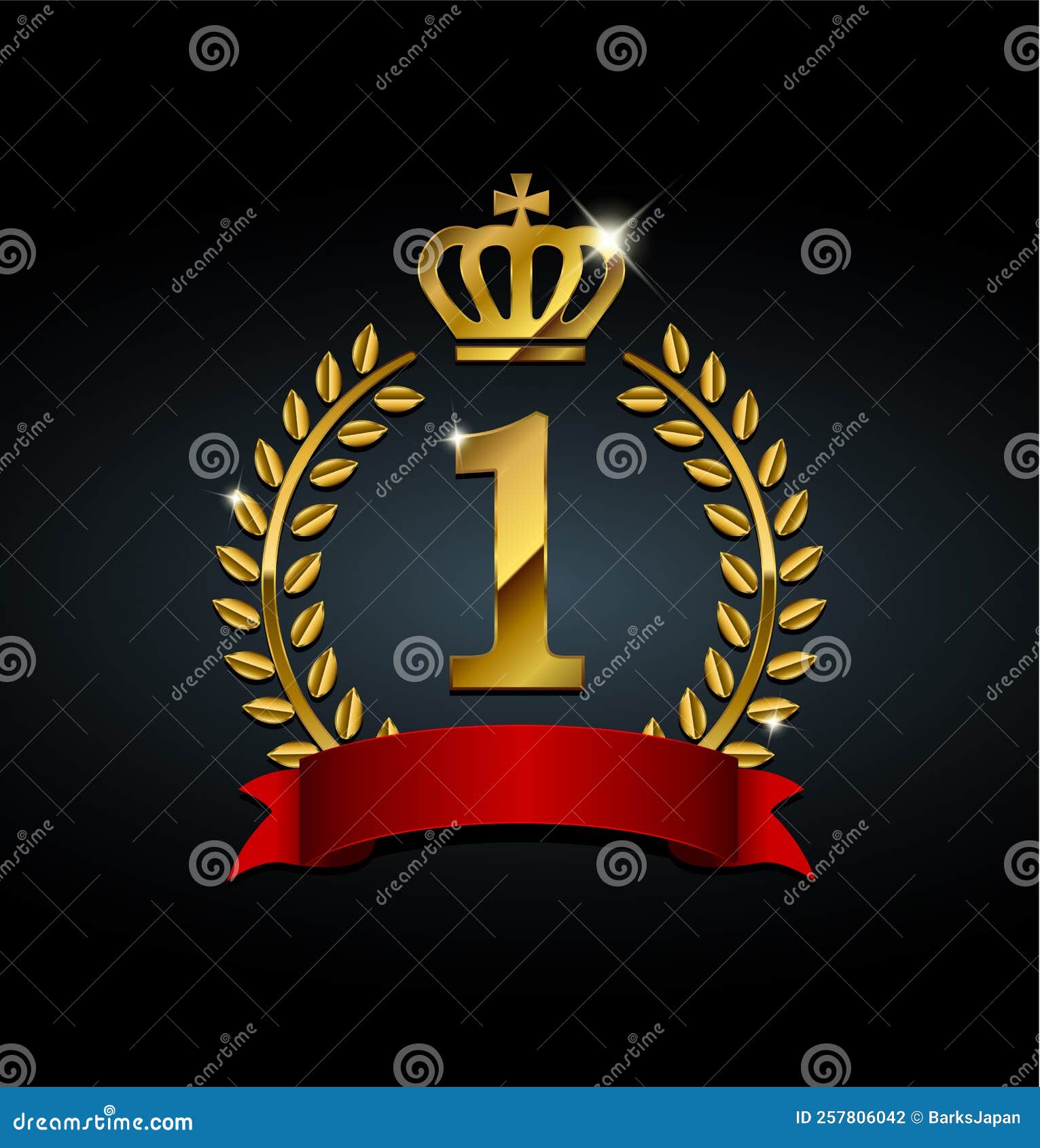 Wreath Frame Ranking Illustration . 1st Place Gold Stock Vector ...