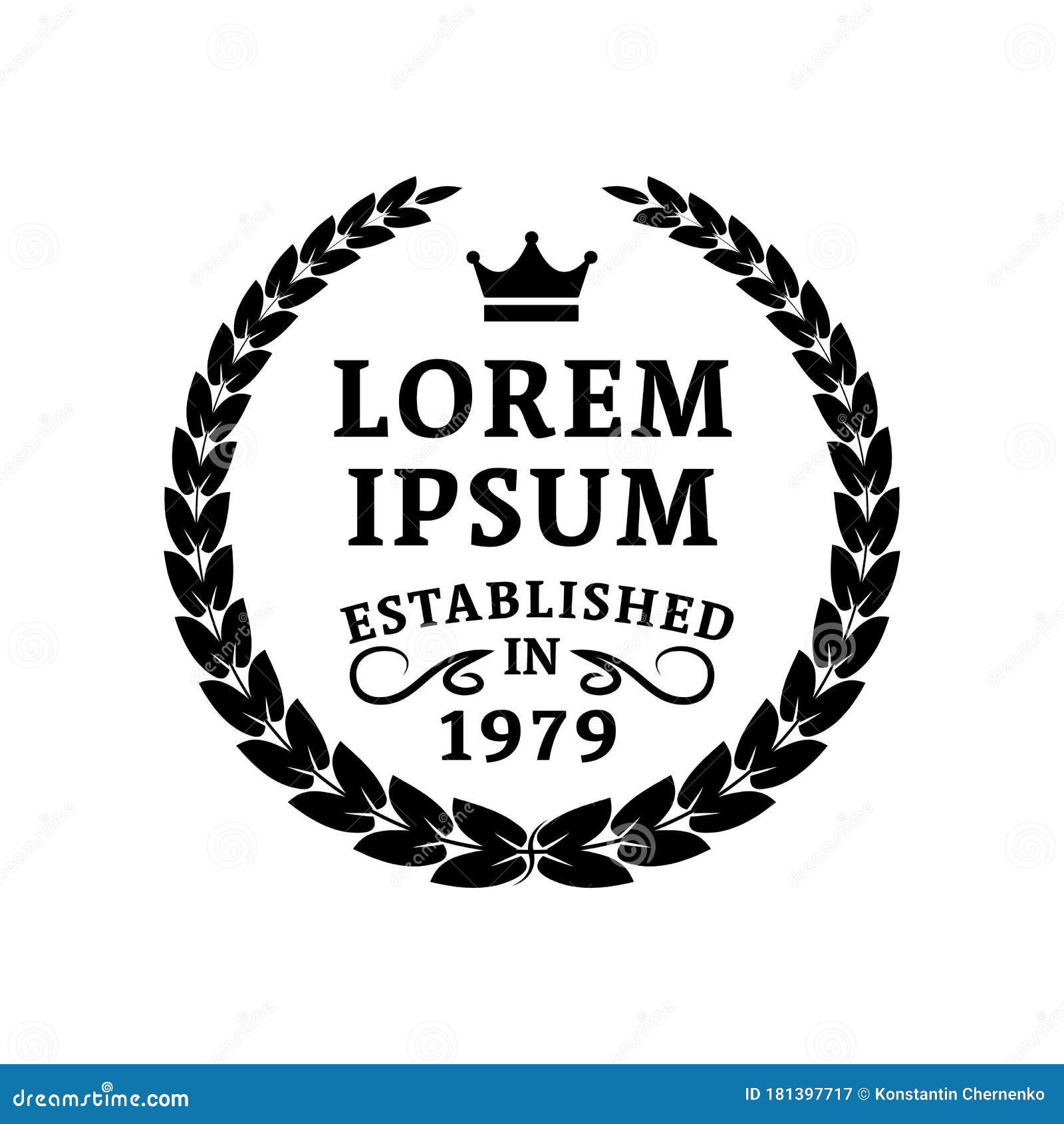 Wreath Logo Design Typography Template. Vector Illustration Stock ...