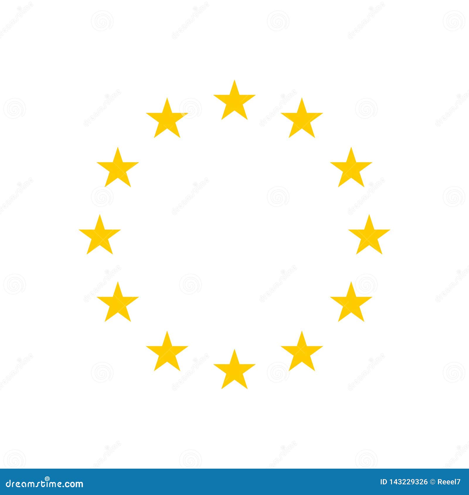 The Wreath of Stars of the EU Isolated on White Background. Stock ...