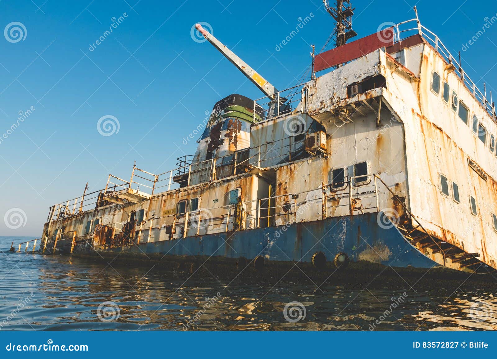 Wreck Cargo Ship in Black Sea Stock Image - Image of turkish, blacksea ...