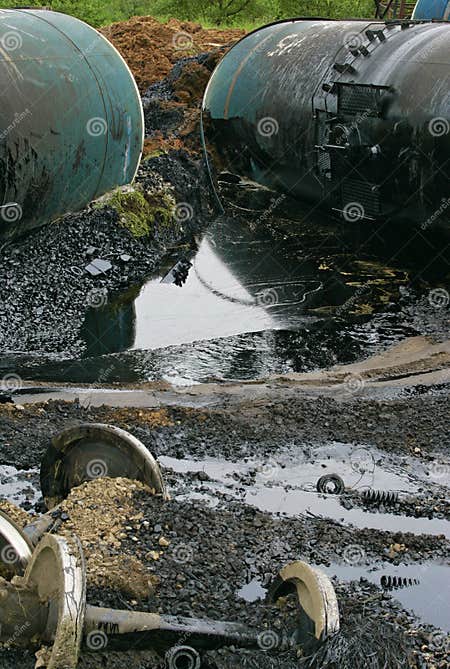 Wreck of oil tanks stock photo. Image of tank, industry - 14535702