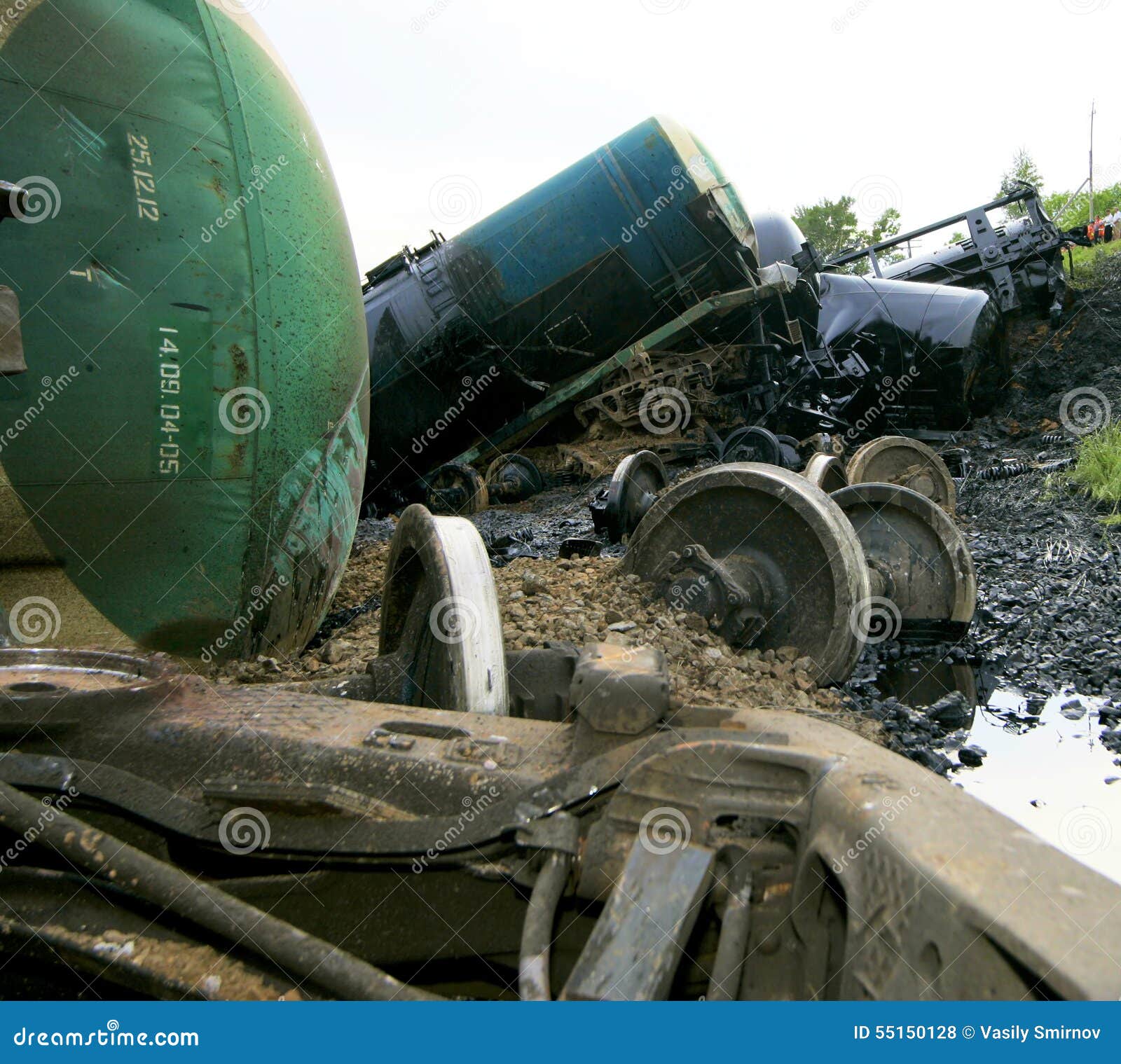 Wreck of oil tanks stock photo. Image of outdoors, transportation ...