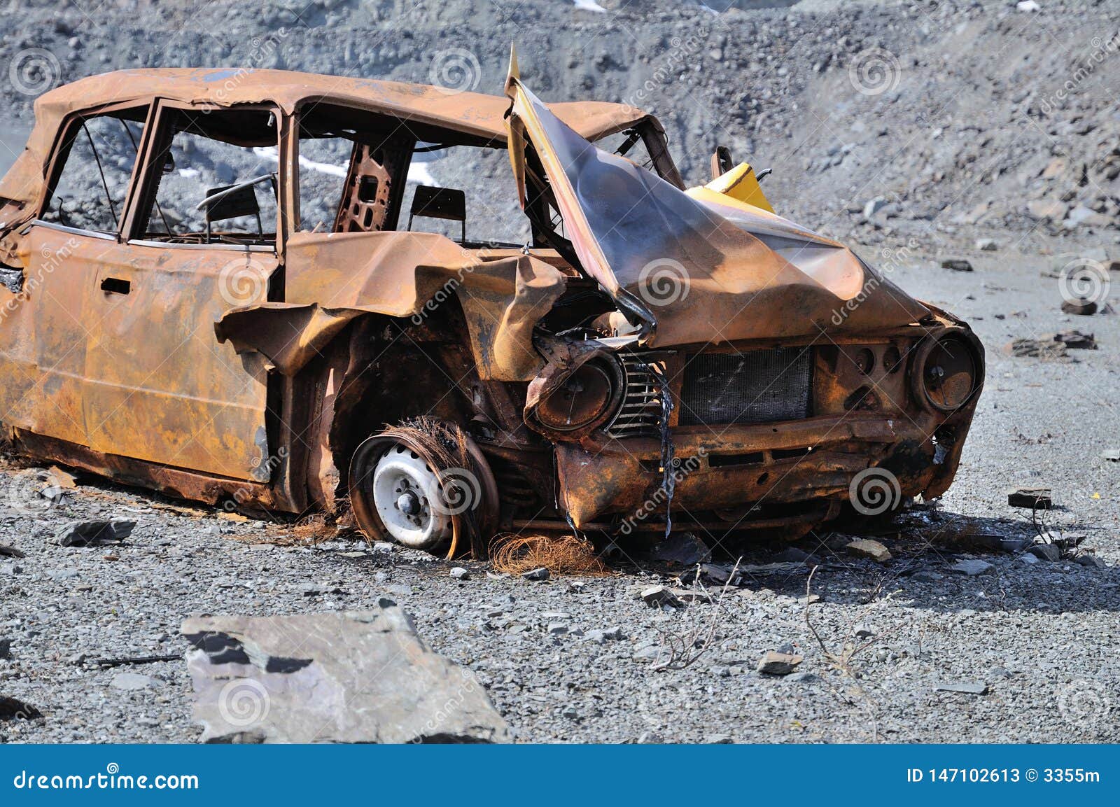 Wreck of an old car stock image. Image of breakdown - 147102613