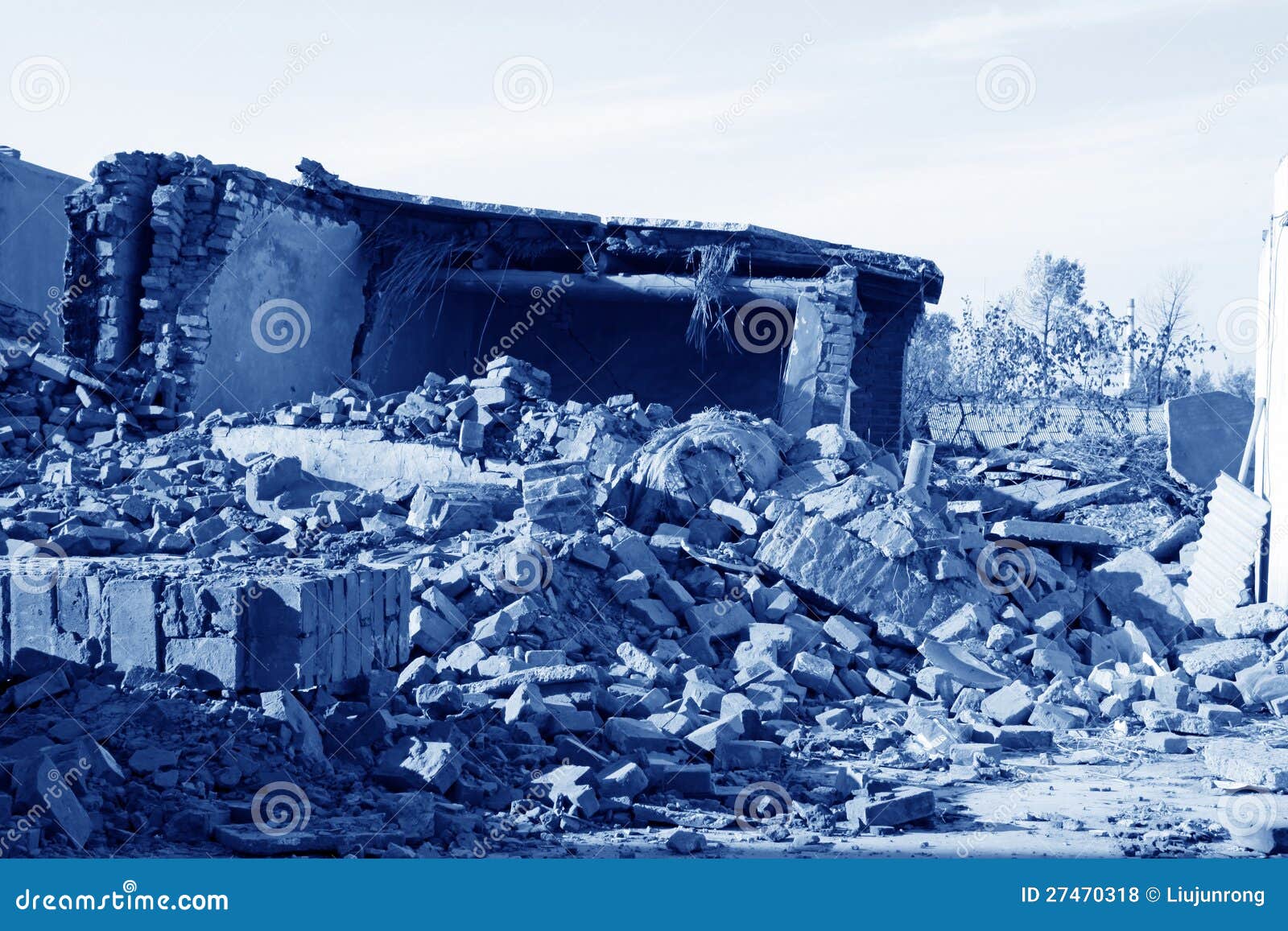 Wreck of the Wall after Earthquake Disaster Stock Photo - Image of ...