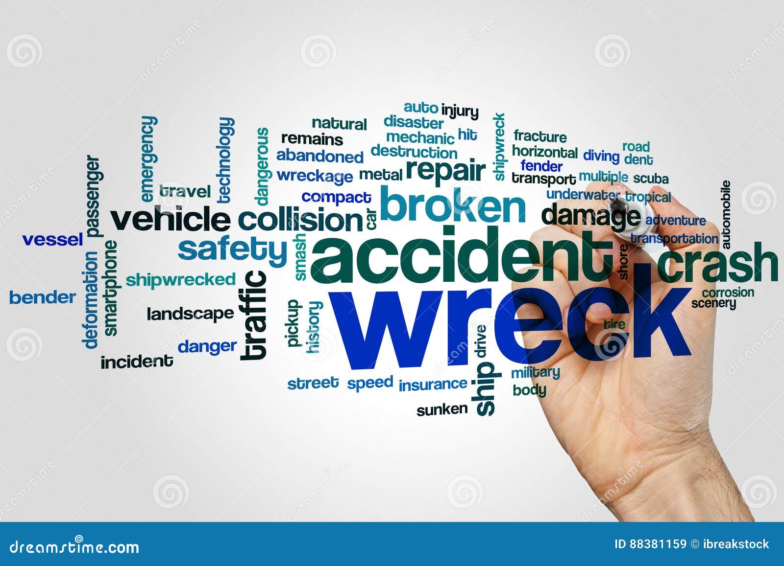 Wreck word cloud stock image. Image of metal, crash, mechanic - 88381159