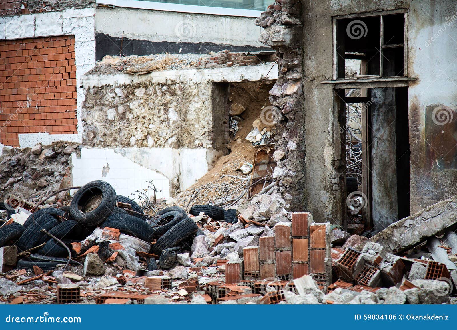 Wreckage Deconstruction Area Stock Photo - Image of destruct ...