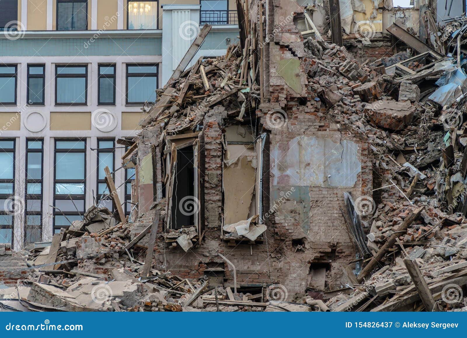 The Wreckage and the Skeleton of an Old Building Destroyed To Make Room ...
