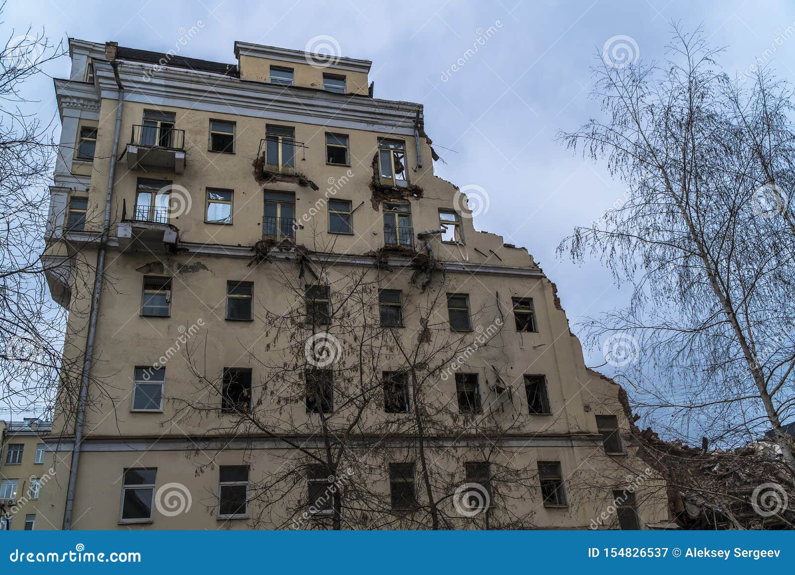 The Wreckage and the Skeleton of an Old Building Destroyed To Make Room ...
