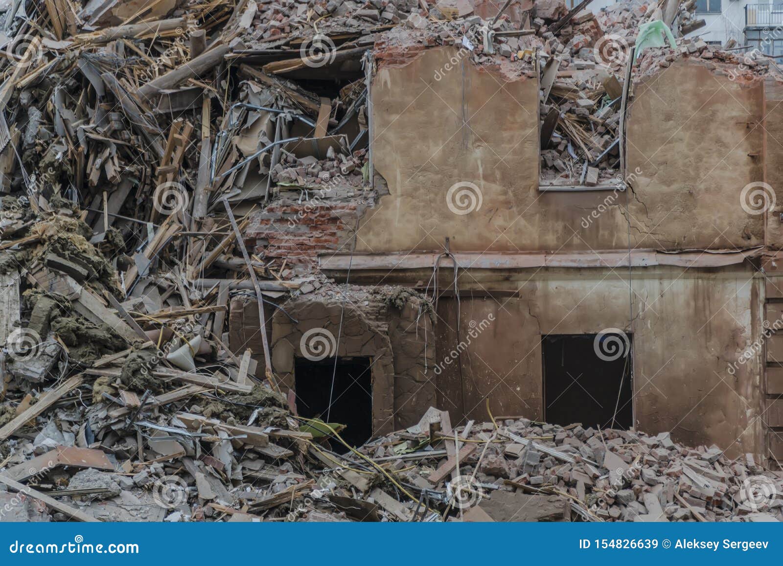 The Wreckage and the Skeleton of an Old Building Destroyed To Make Room ...