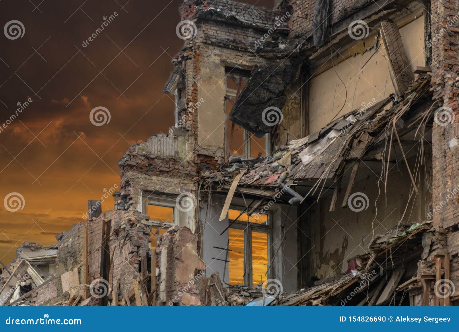 The Wreckage and the Skeleton of an Old Building Destroyed To Make Room ...