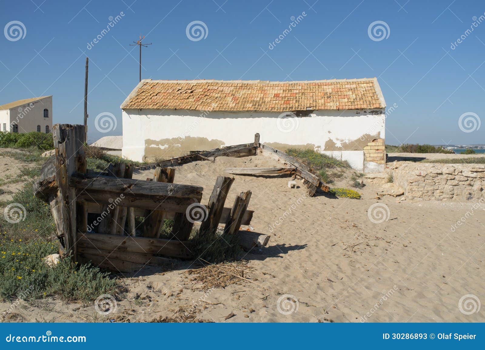 Old salt mine boat stock image. Image of mediterranean - 30286893