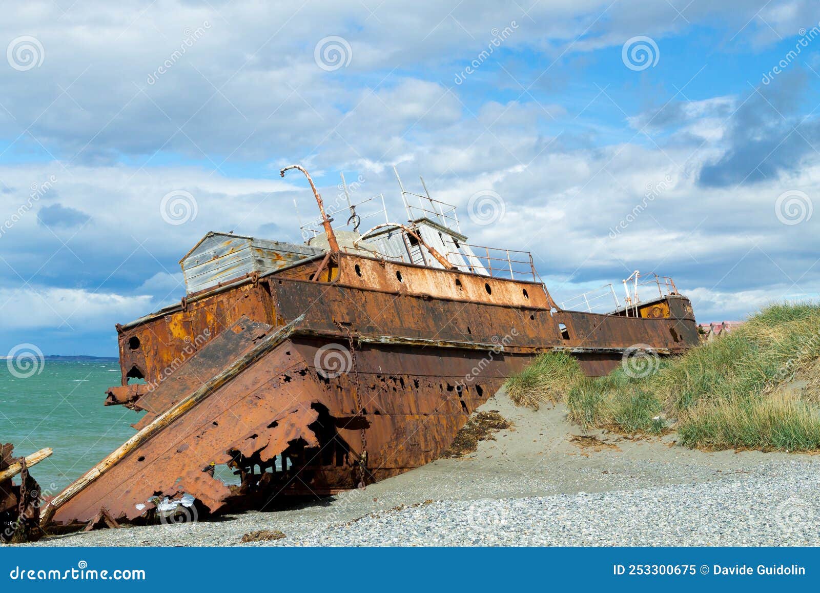 Wreckages on San Gregorio Beach, Chile Historic Site Stock Image ...