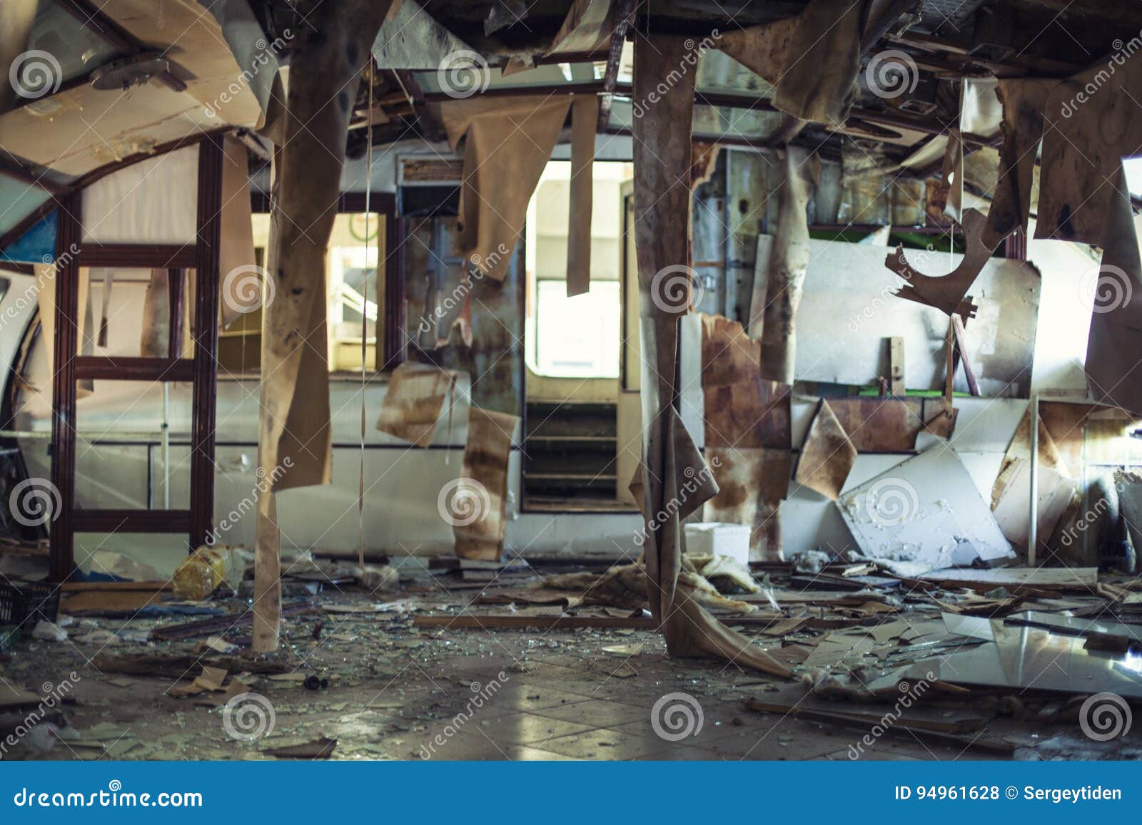 Wrecked Abandoned Ship Interior after Shipwreck Stock Photo - Image of ...