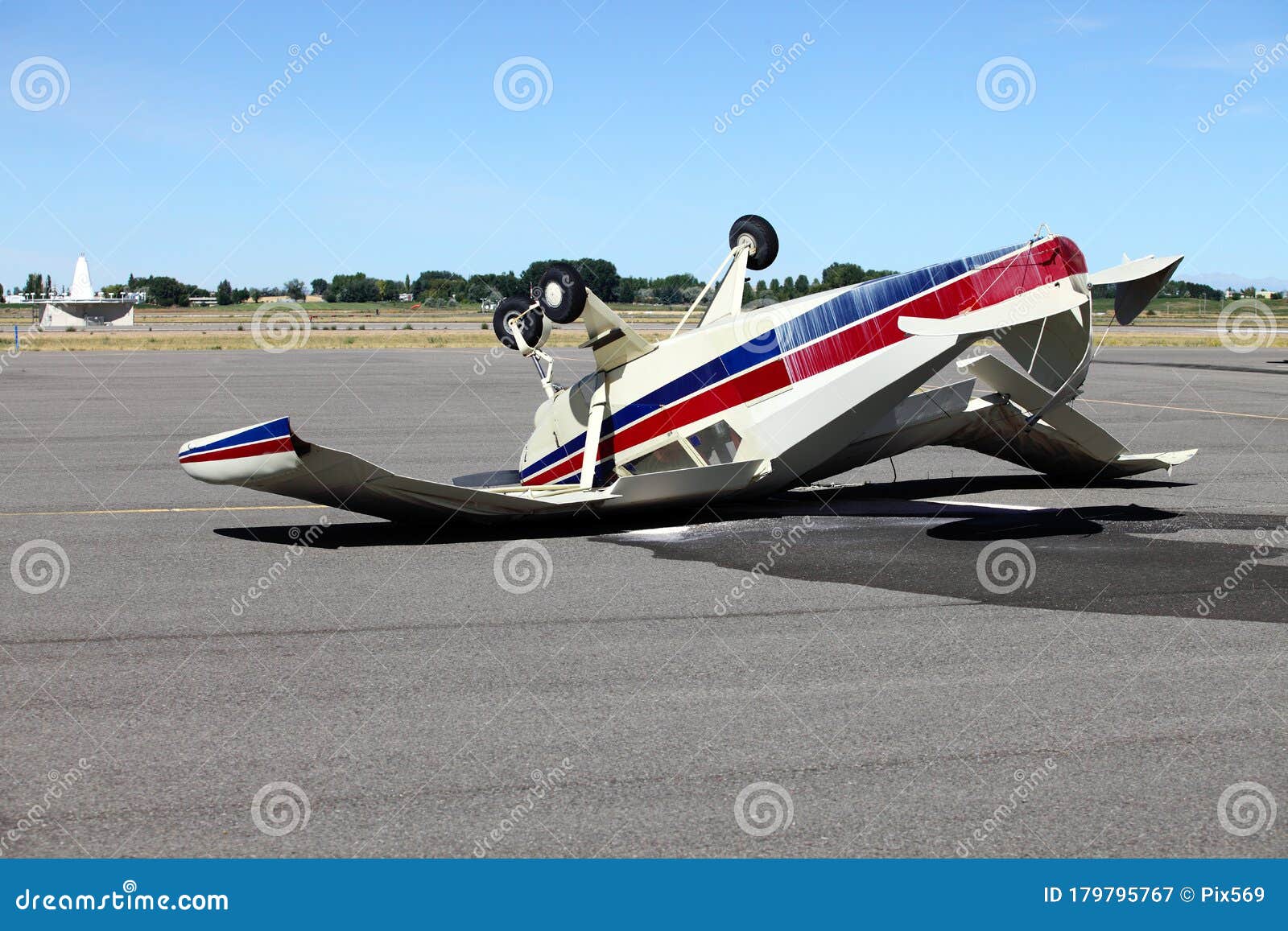 A Wrecked Airplane on the Tarmac. Stock Image - Image of destruction ...