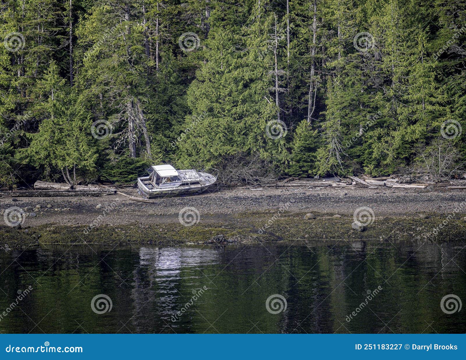Wrecked Boat on Coast stock image. Image of clouds, tourism - 251183227