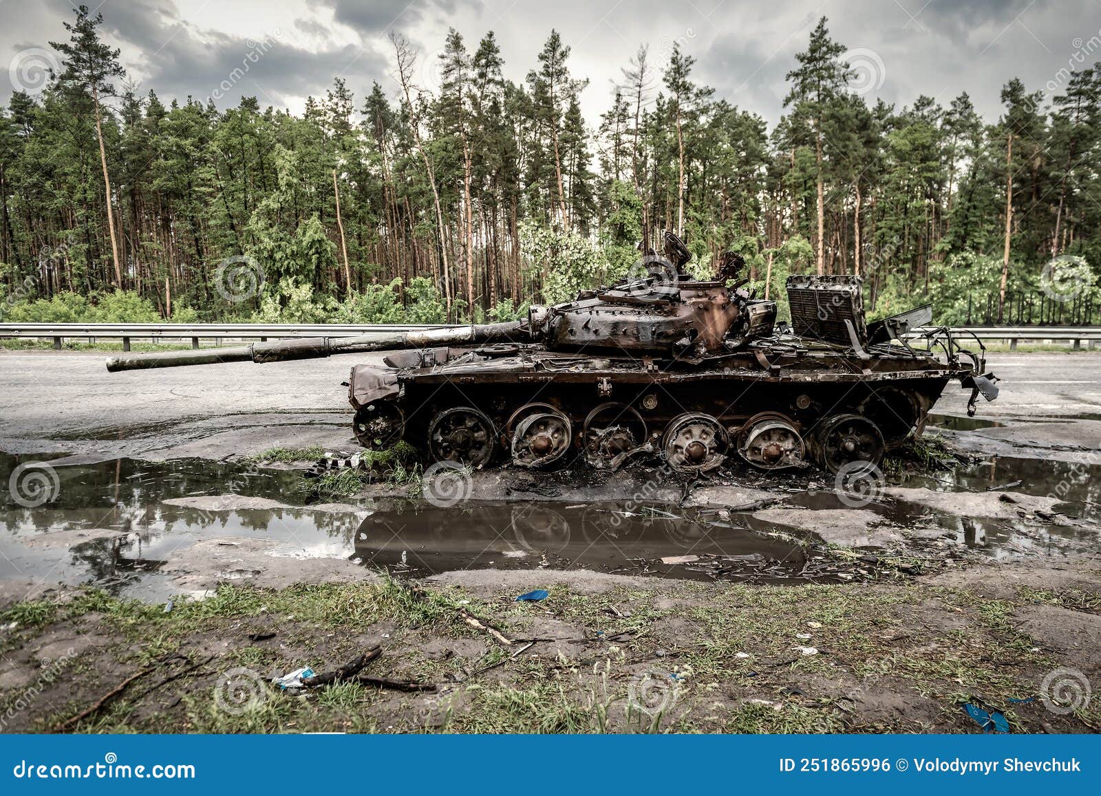 Wrecked Burned Russian Tank in Ukraine Stock Photo - Image of dead ...