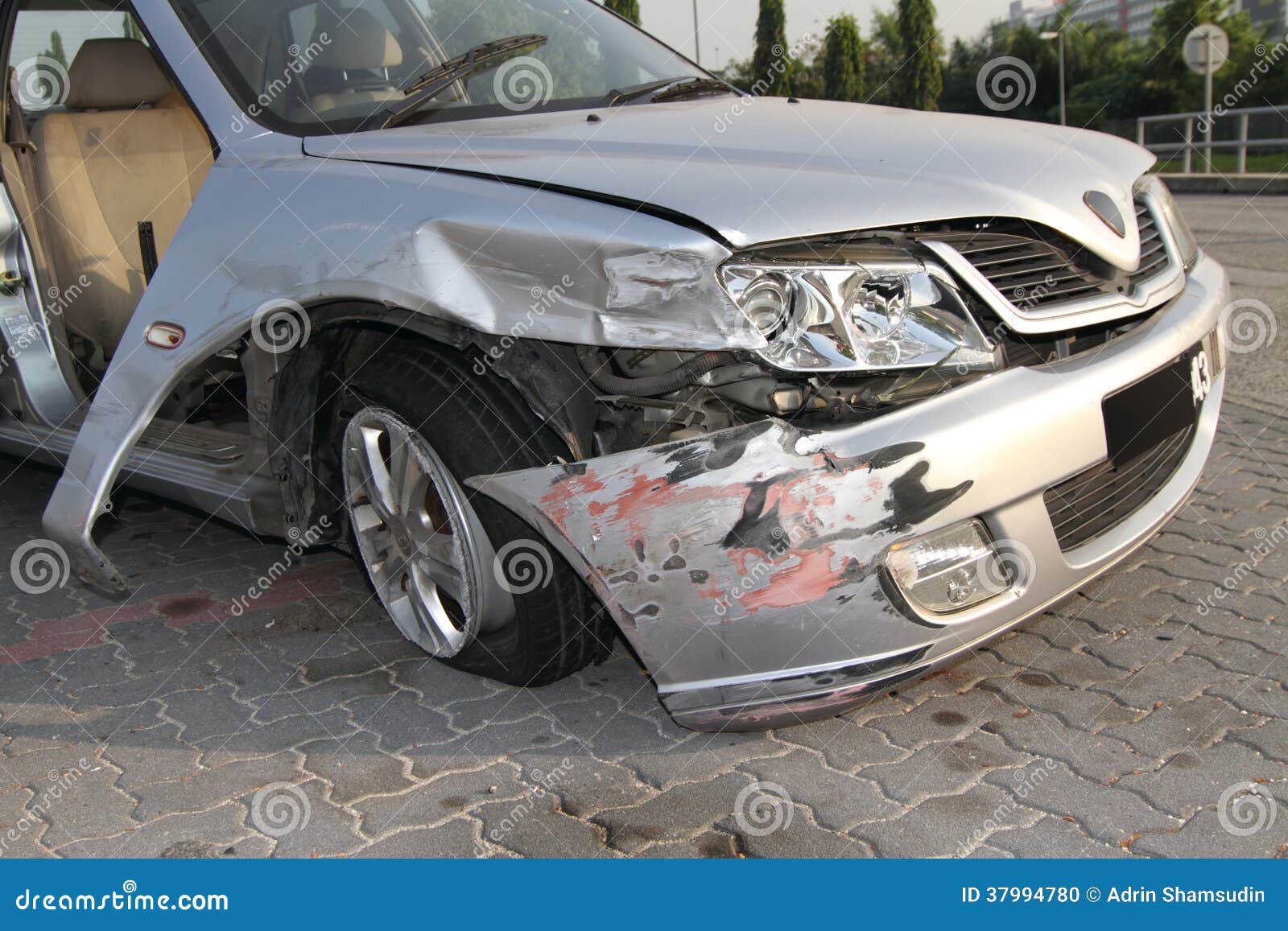 Wrecked car stock photo. Image of crushed, automobile - 37994780