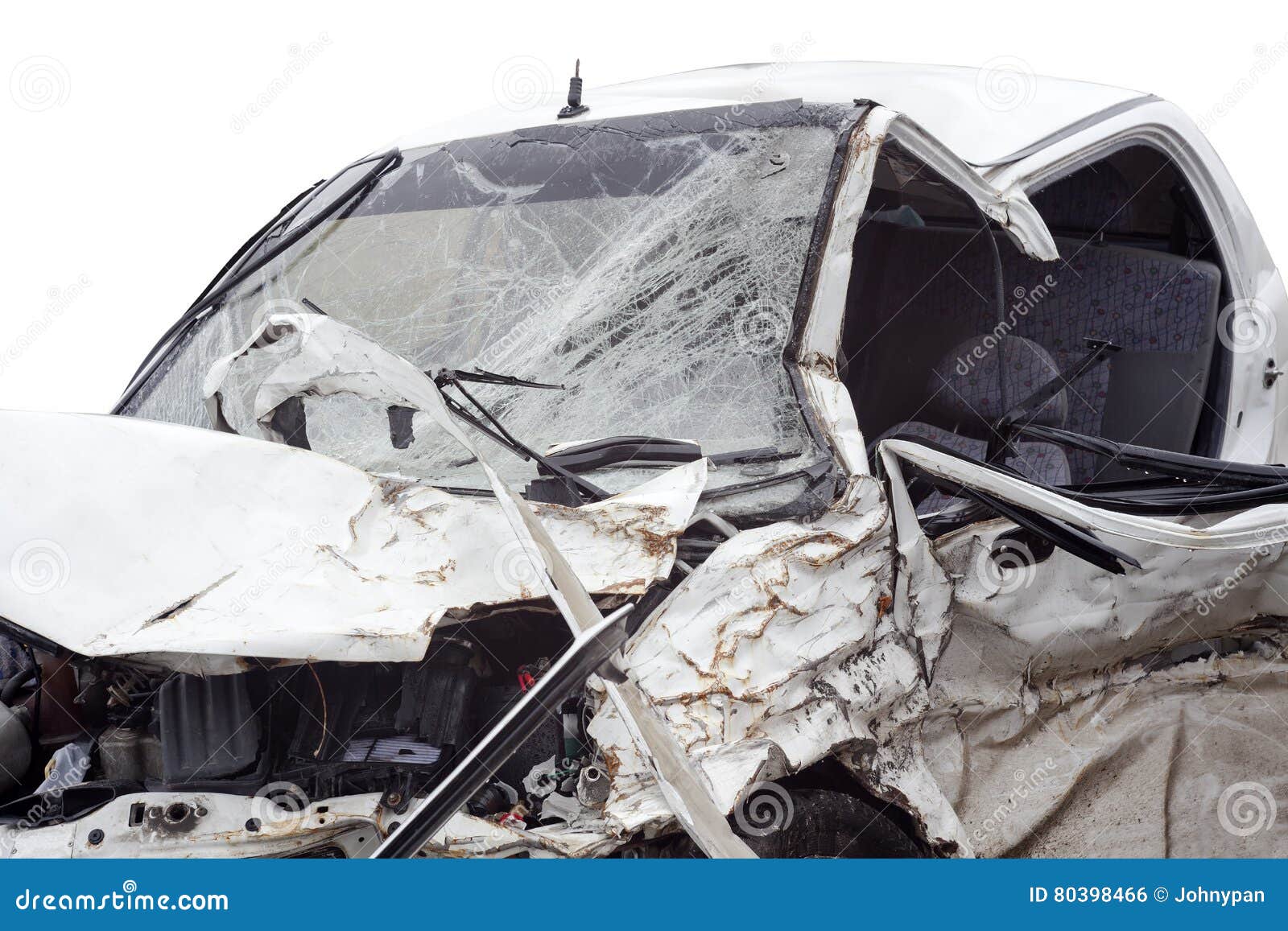 Wrecked car in accident stock photo. Image of damage - 80398466