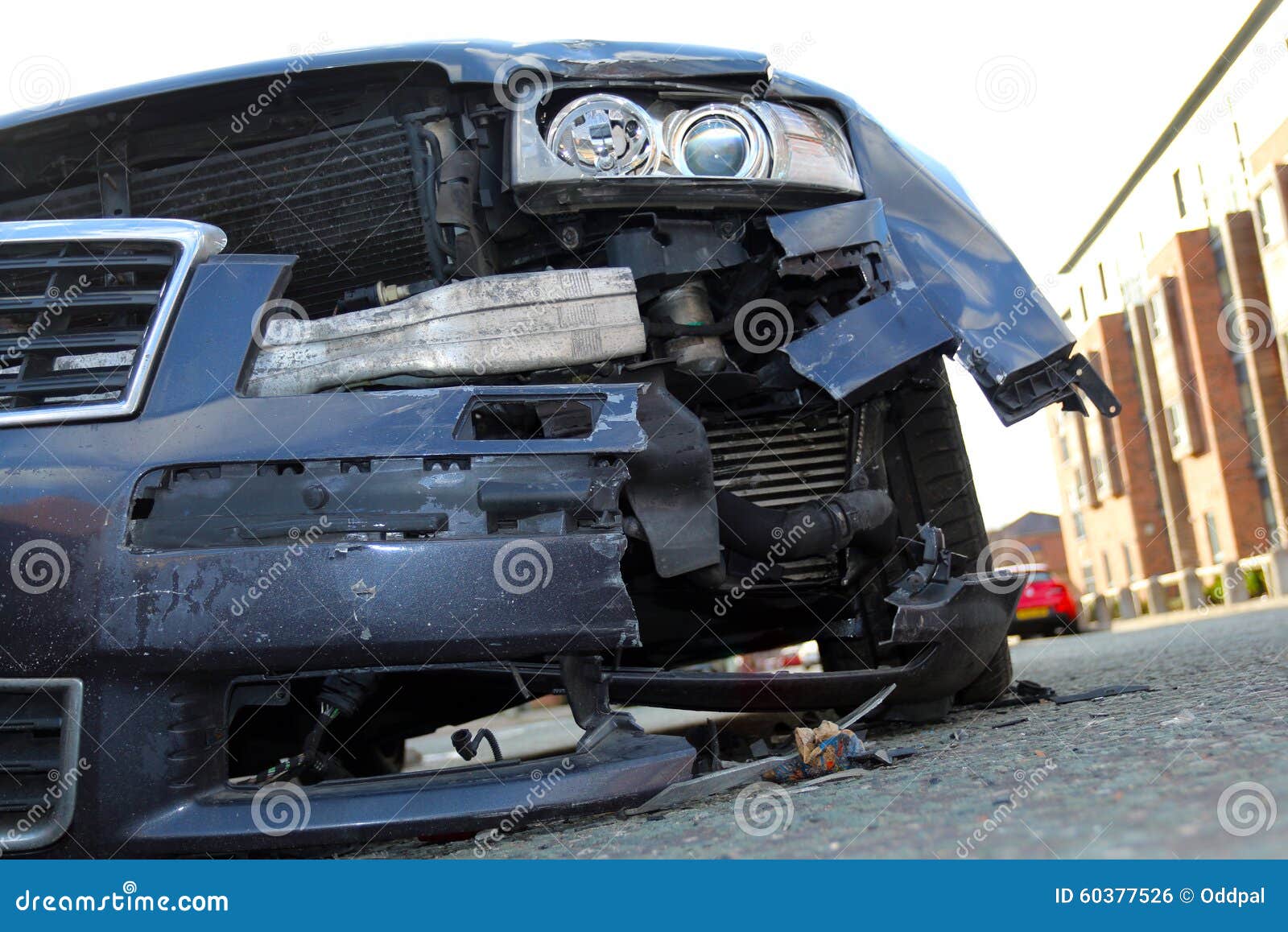 Wrecked car after accident stock photo. Image of smash - 60377526
