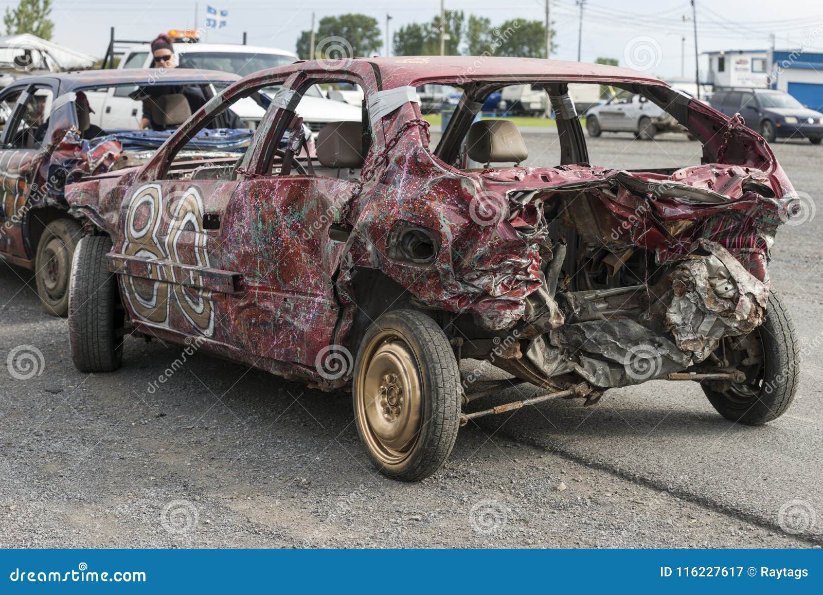 Wrecked Car after Demolition Derby Editorial Photography - Image of ...