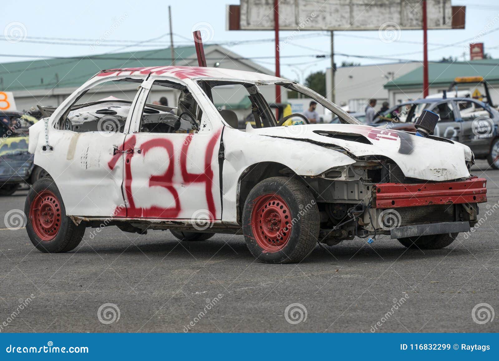 Wrecked Car after Demolition Derby Editorial Stock Image - Image of ...