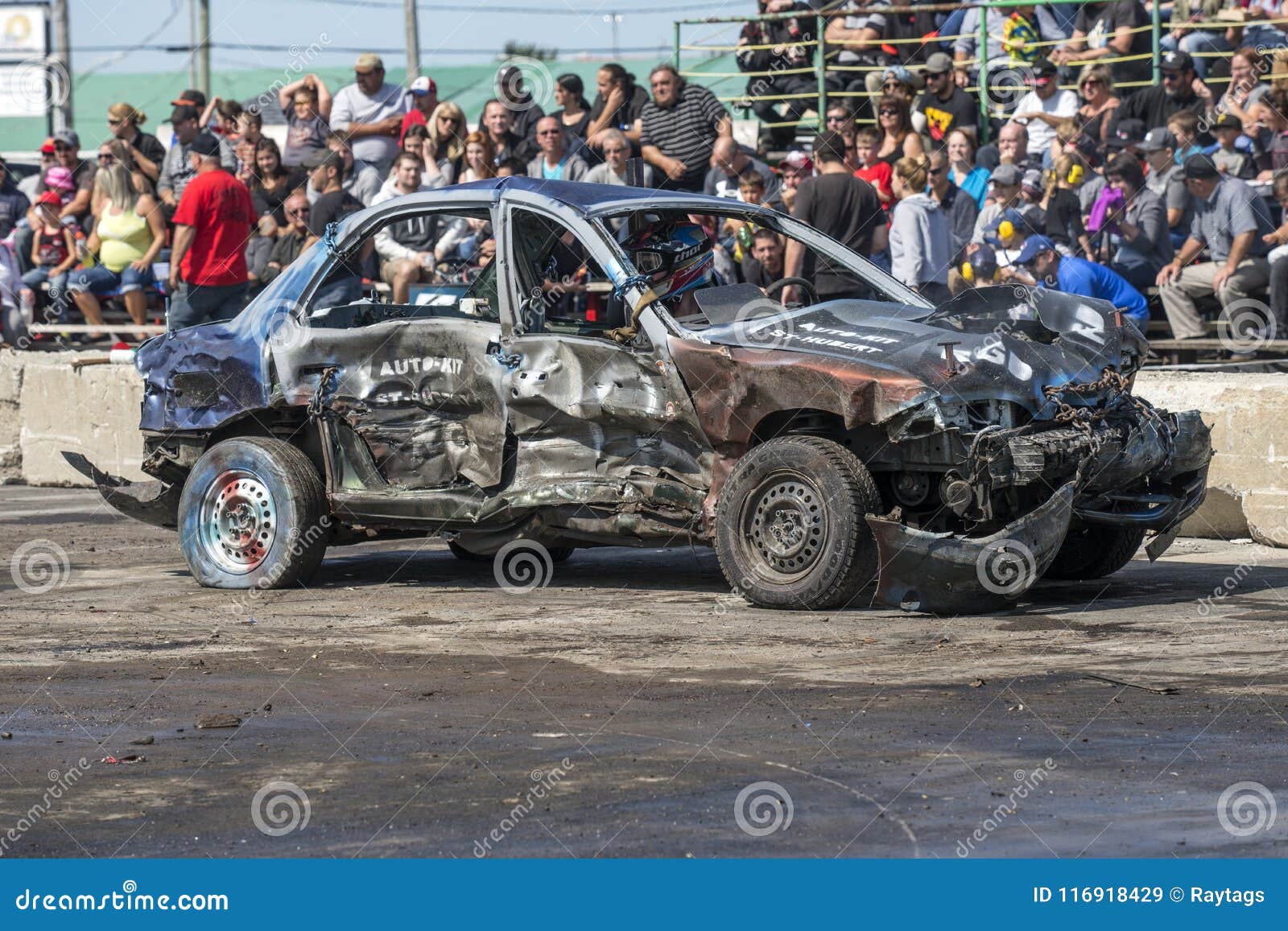 Wrecked Car after Demolition Derby Editorial Stock Image - Image of ...