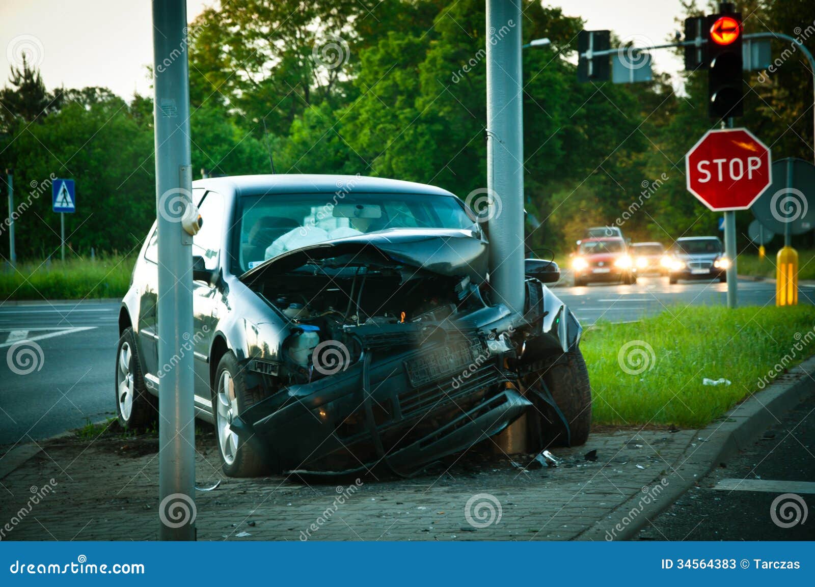 Wrecked car stock image. Image of damage, auto, machine - 34564383