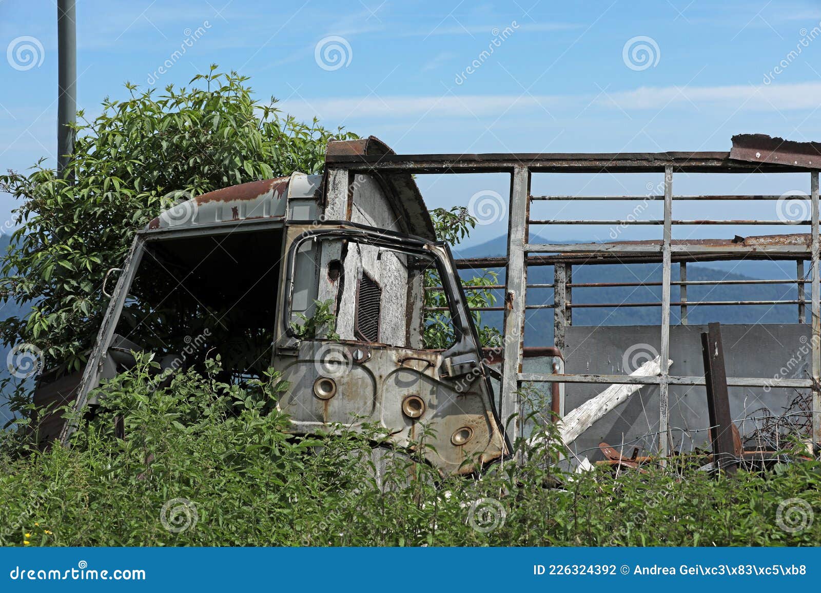 Wrecked car rusted stock photo. Image of place, promotion - 226324392
