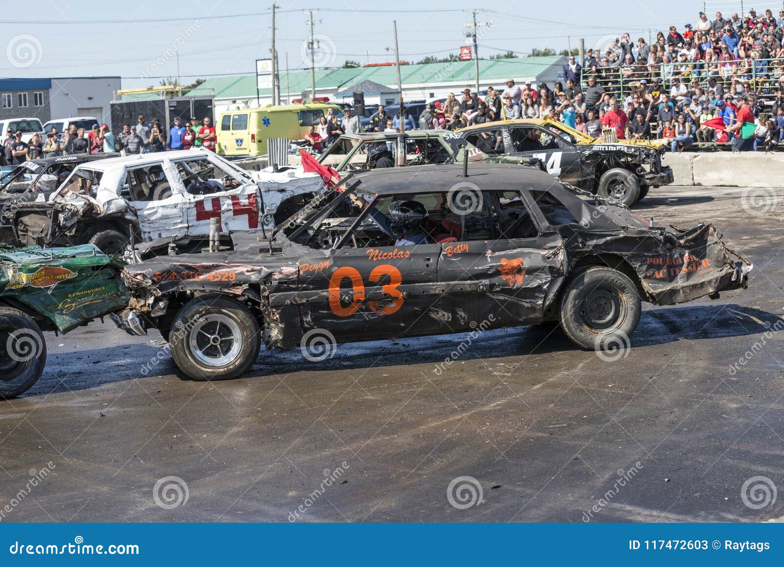 Wrecked Cars during Demolition Derby Editorial Stock Photo - Image of ...
