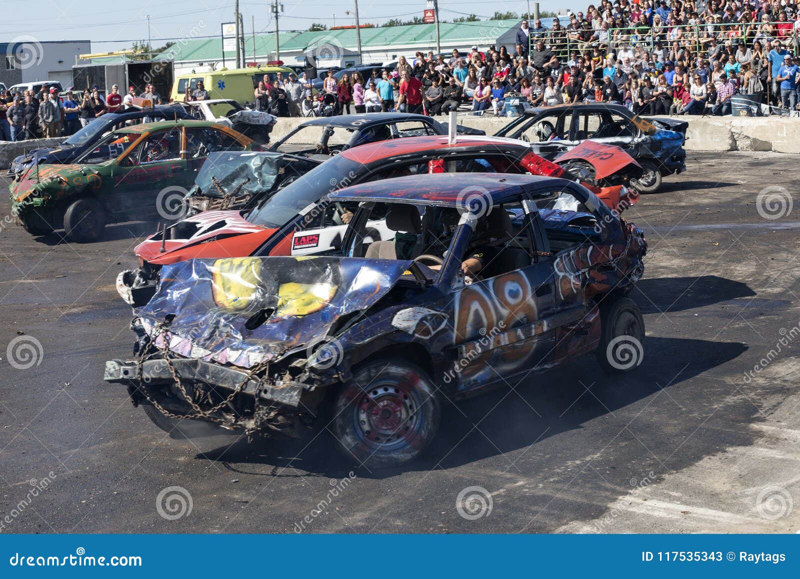 Wrecked Cars during Demolition Derby Editorial Stock Photo - Image of ...