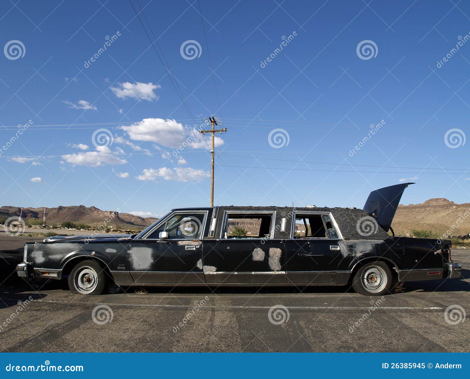 Wrecked limousine stock image. Image of destruction, damaged - 26385945