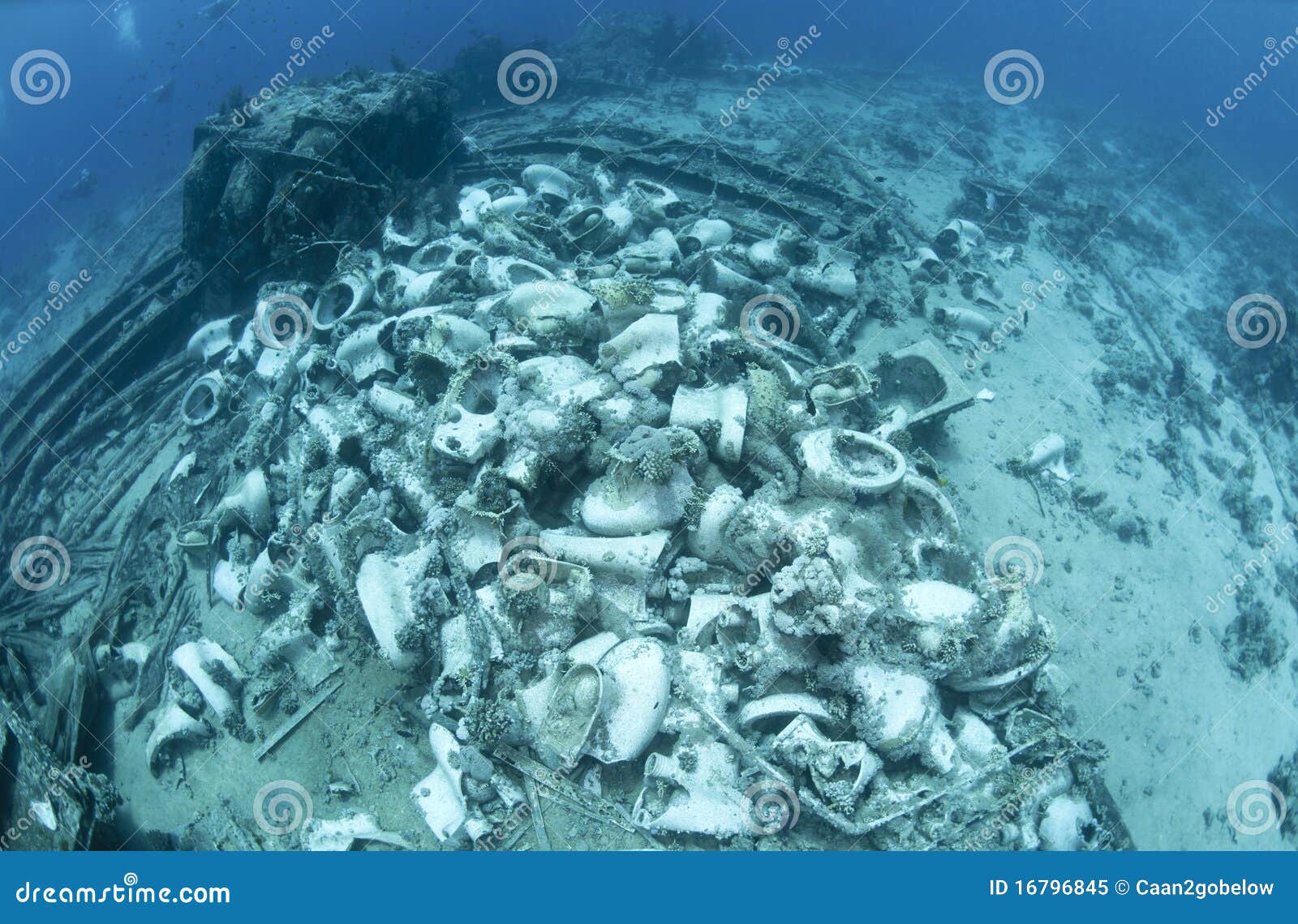 Wrecked Remains of the Cargo of a Shipwreck. Stock Image - Image of ...